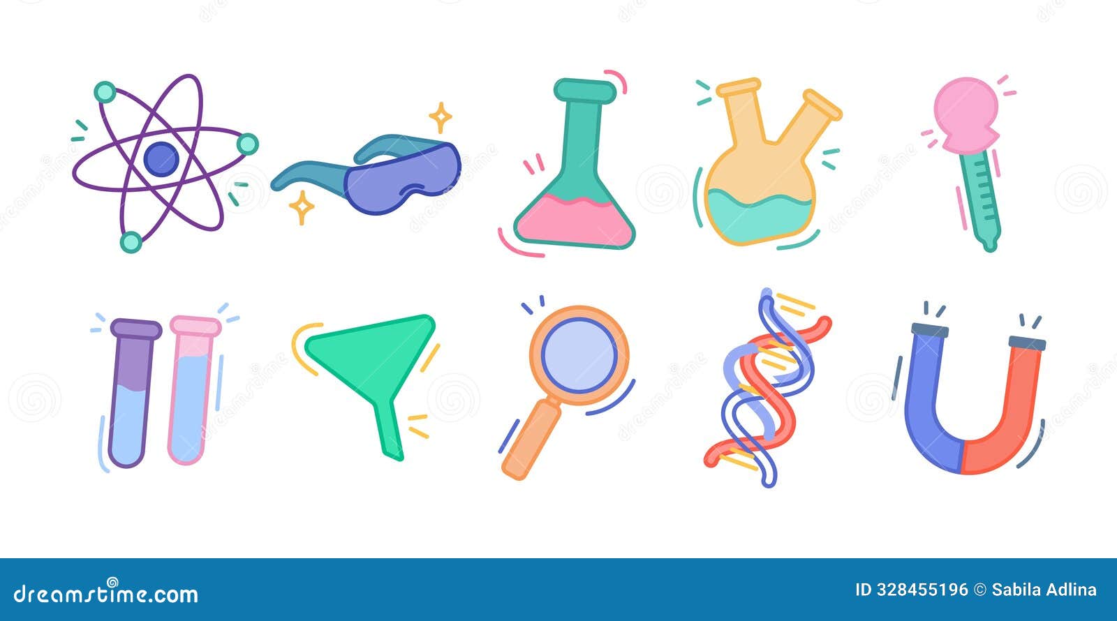 10 Lab Science Doodle Set stock vector. Illustration of scientific ...
