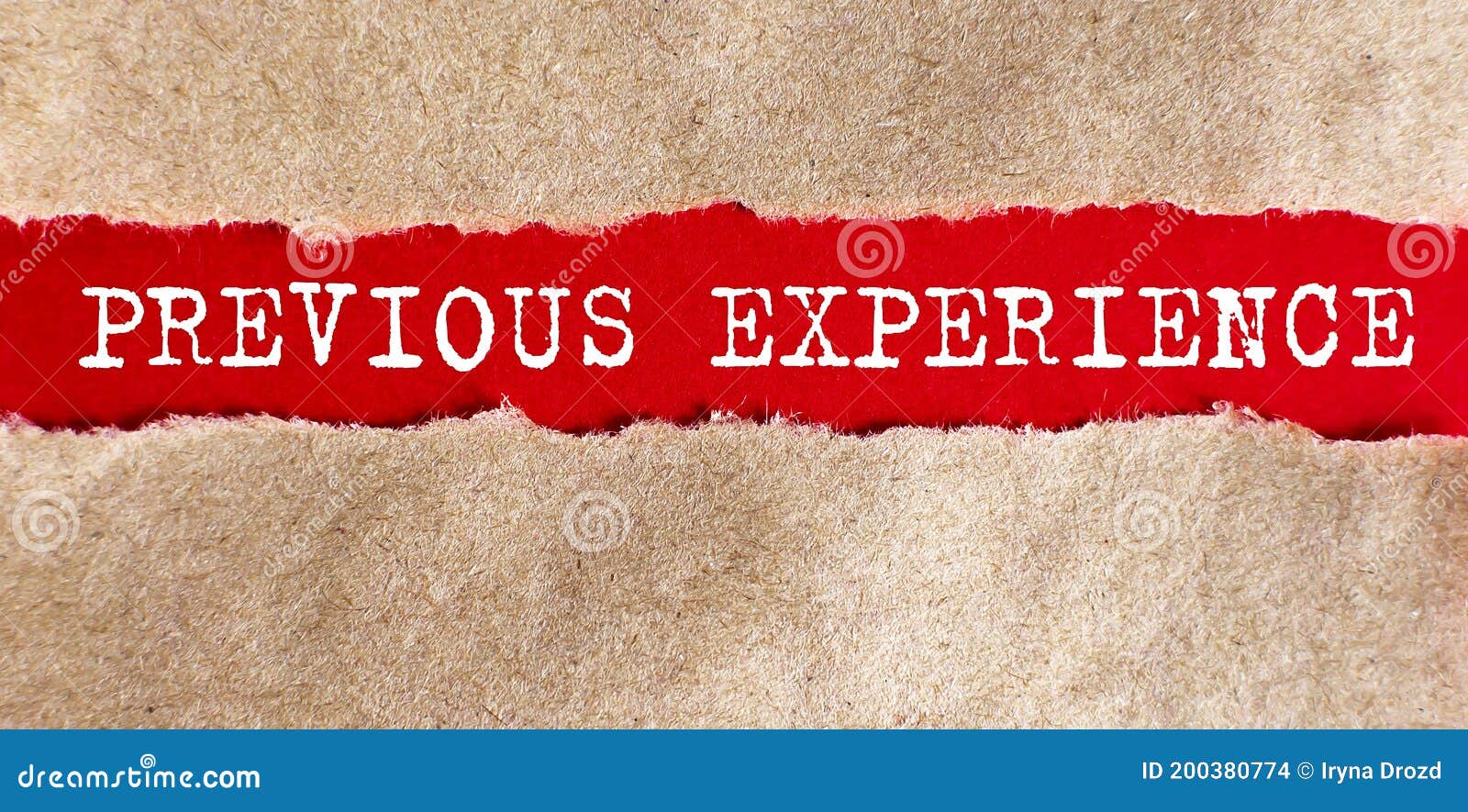 Previous Experience Text Written Under Torn Paper Stock Photo - Image ...