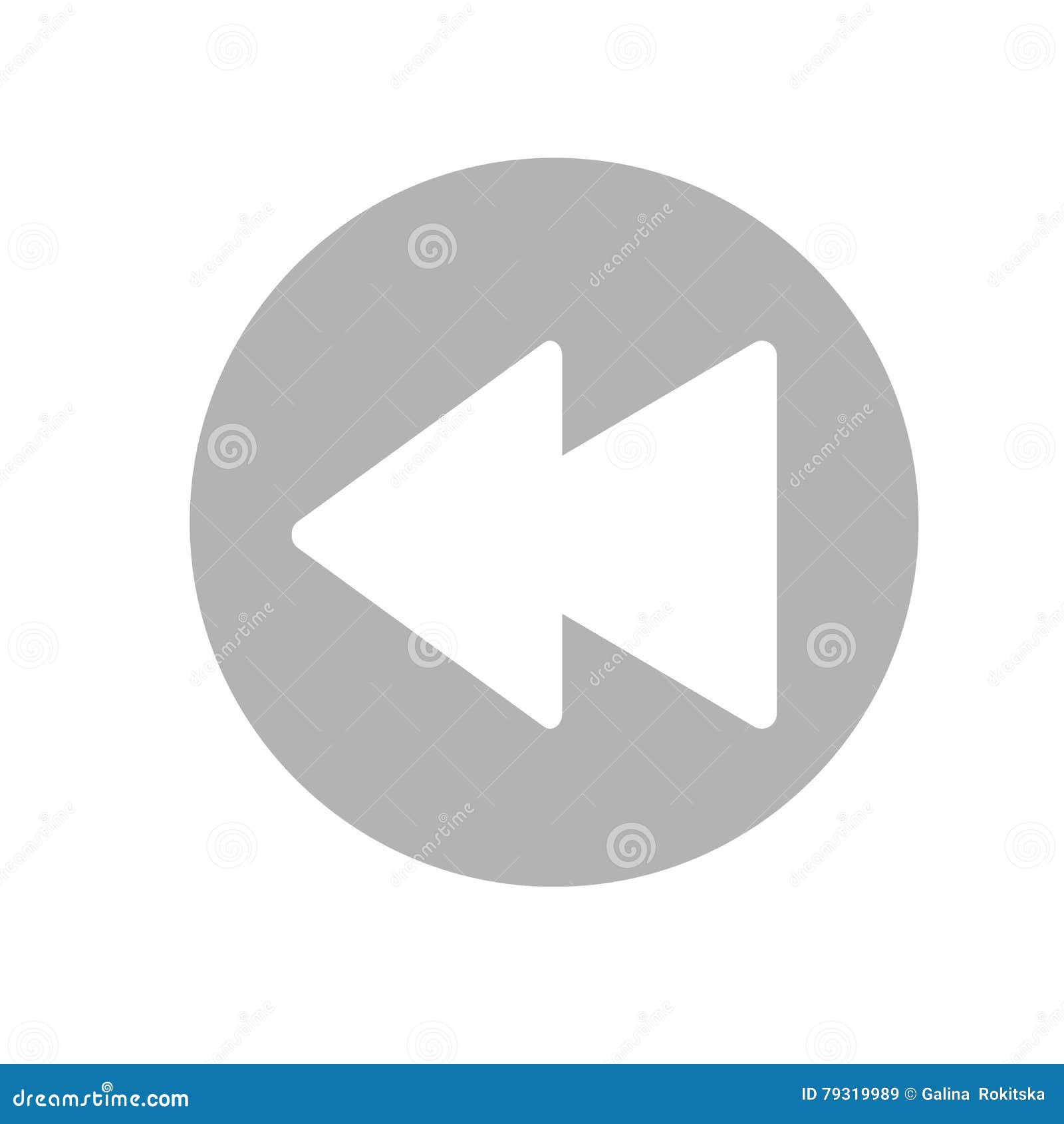 Previous Media Player Icon Illustration. Gray and White Icon. Vector ...