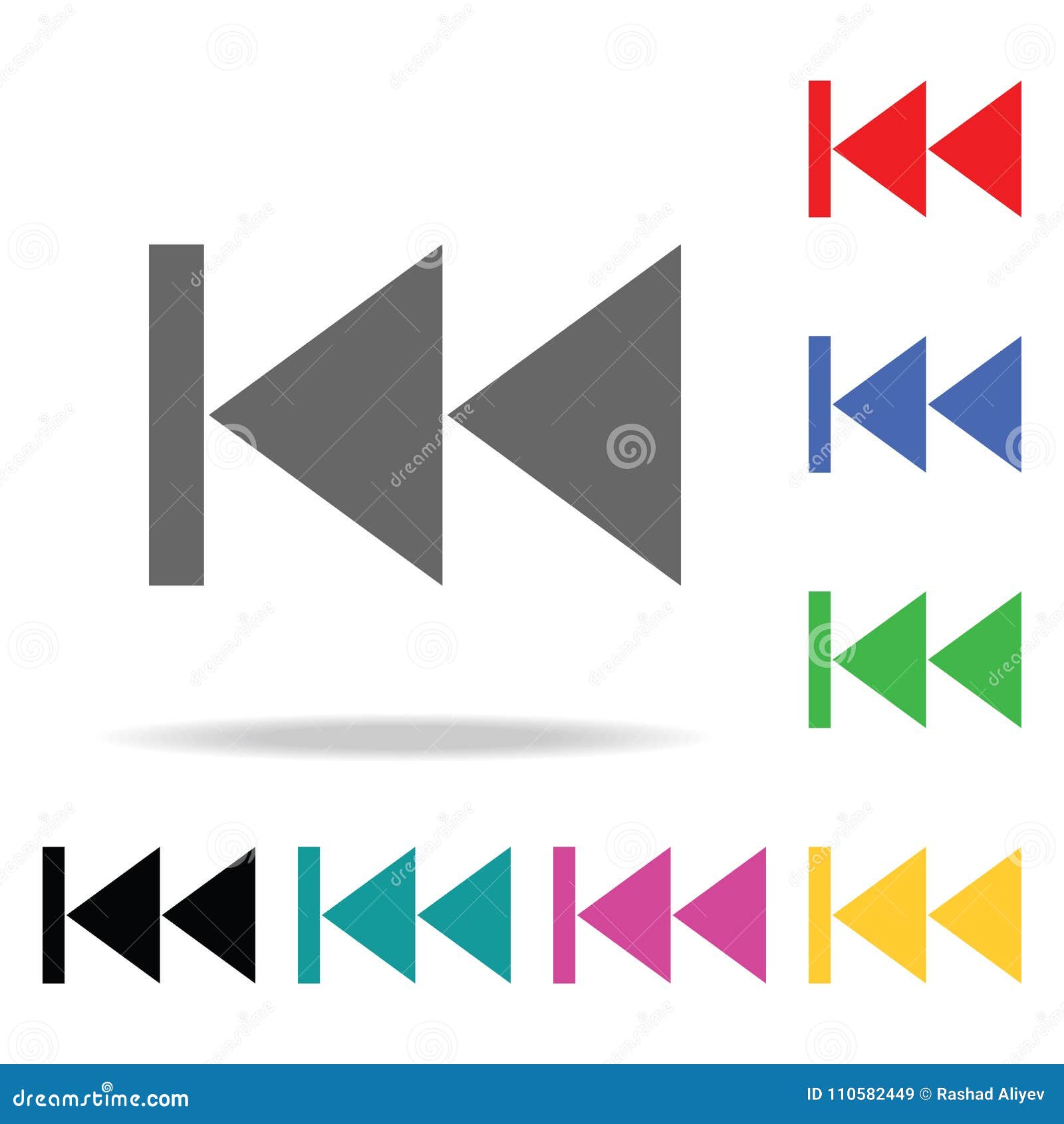 Previous Music Icon. Elements In Multi Colored Icons For Mobile Concept ...