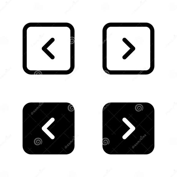 Previous and Next Button Icon. Back and Forward Sign Symbol. Left and ...