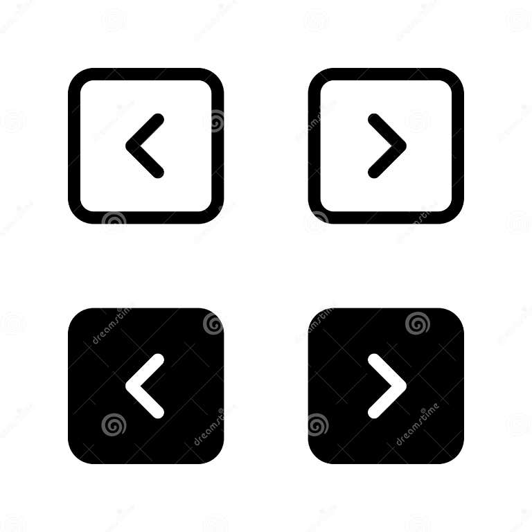 Previous and Next Button Icon. Back and Forward Sign Symbol. Left and ...