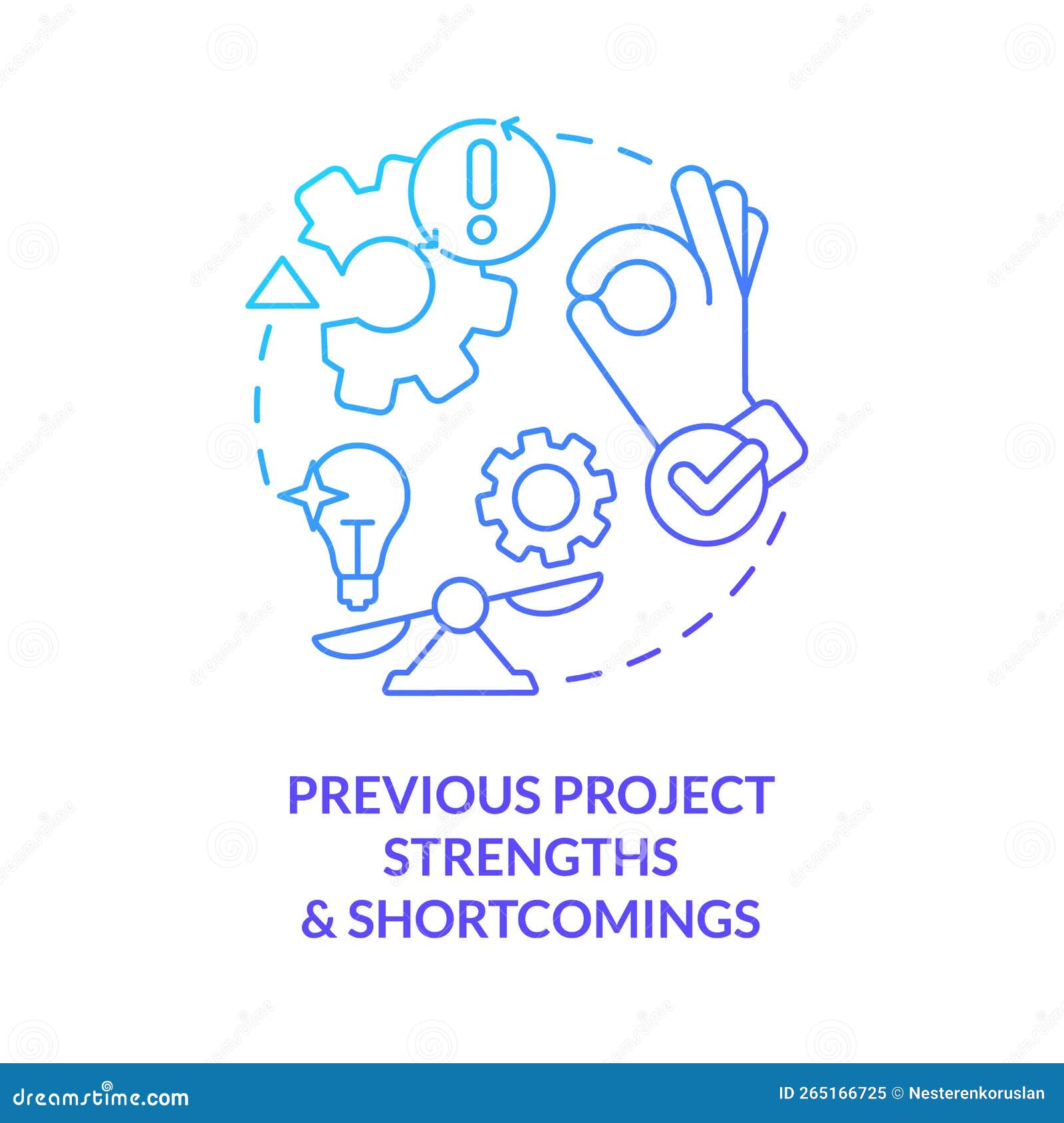 Previous Project Strengths and Shortcomings Blue Gradient Concept Icon ...