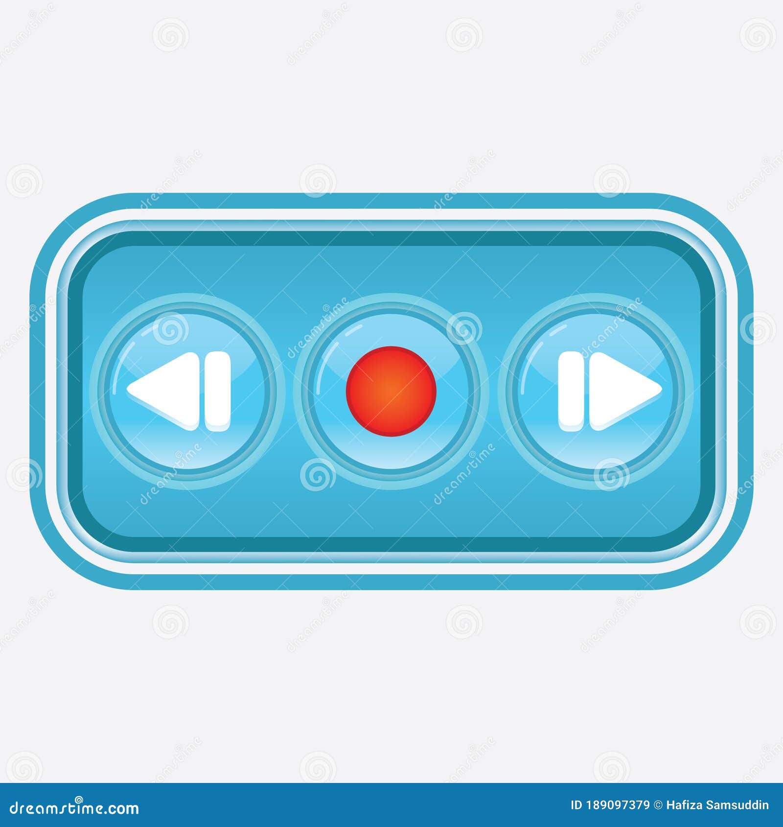 Previous, Record and Next Buttons. Vector Illustration Decorative ...