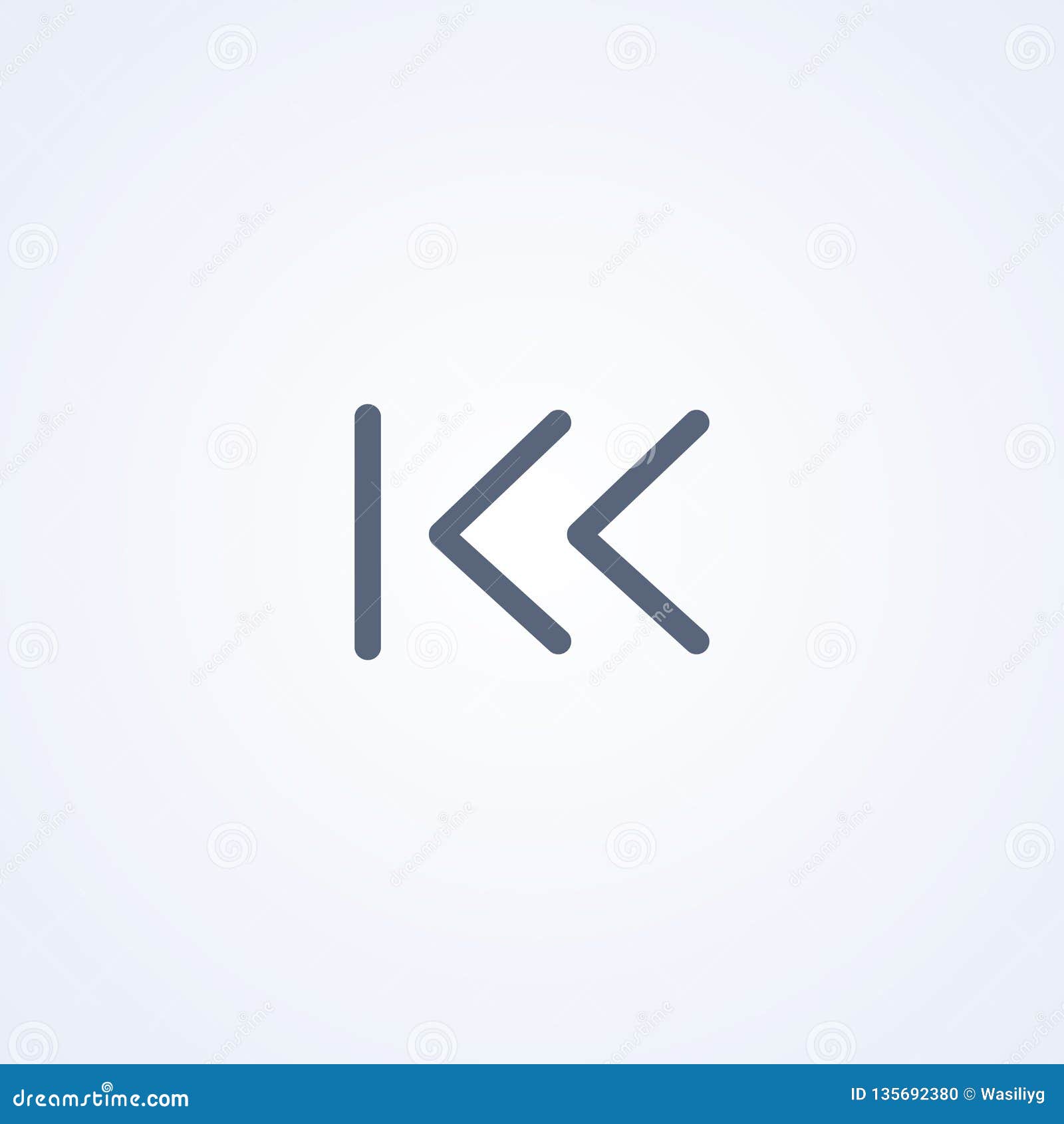 Rewind Vector Icon On White Background. Flat Vector Rewind Icon Symbol ...