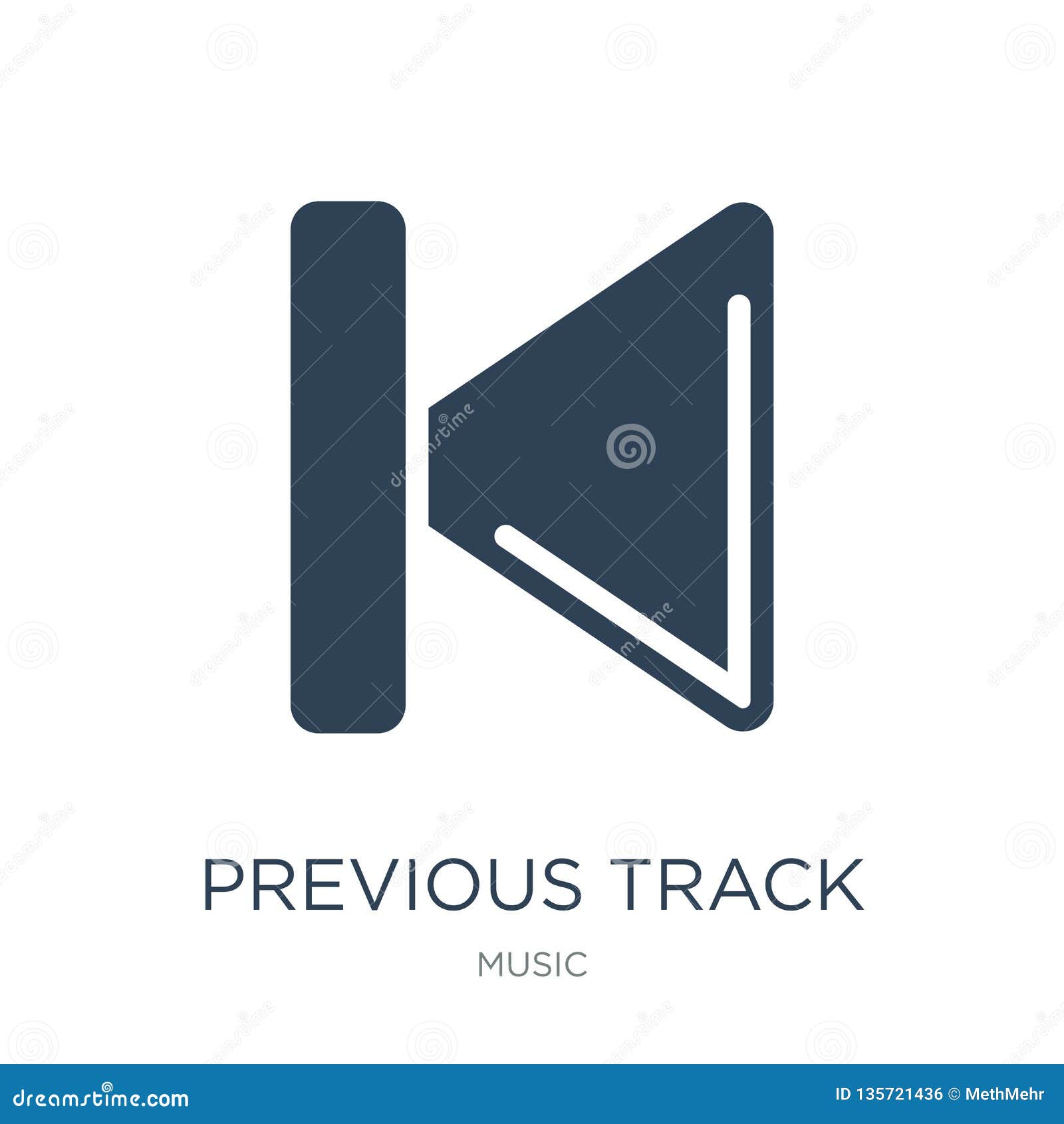 Previous Track Button Icon in Trendy Design Style. Previous Track ...