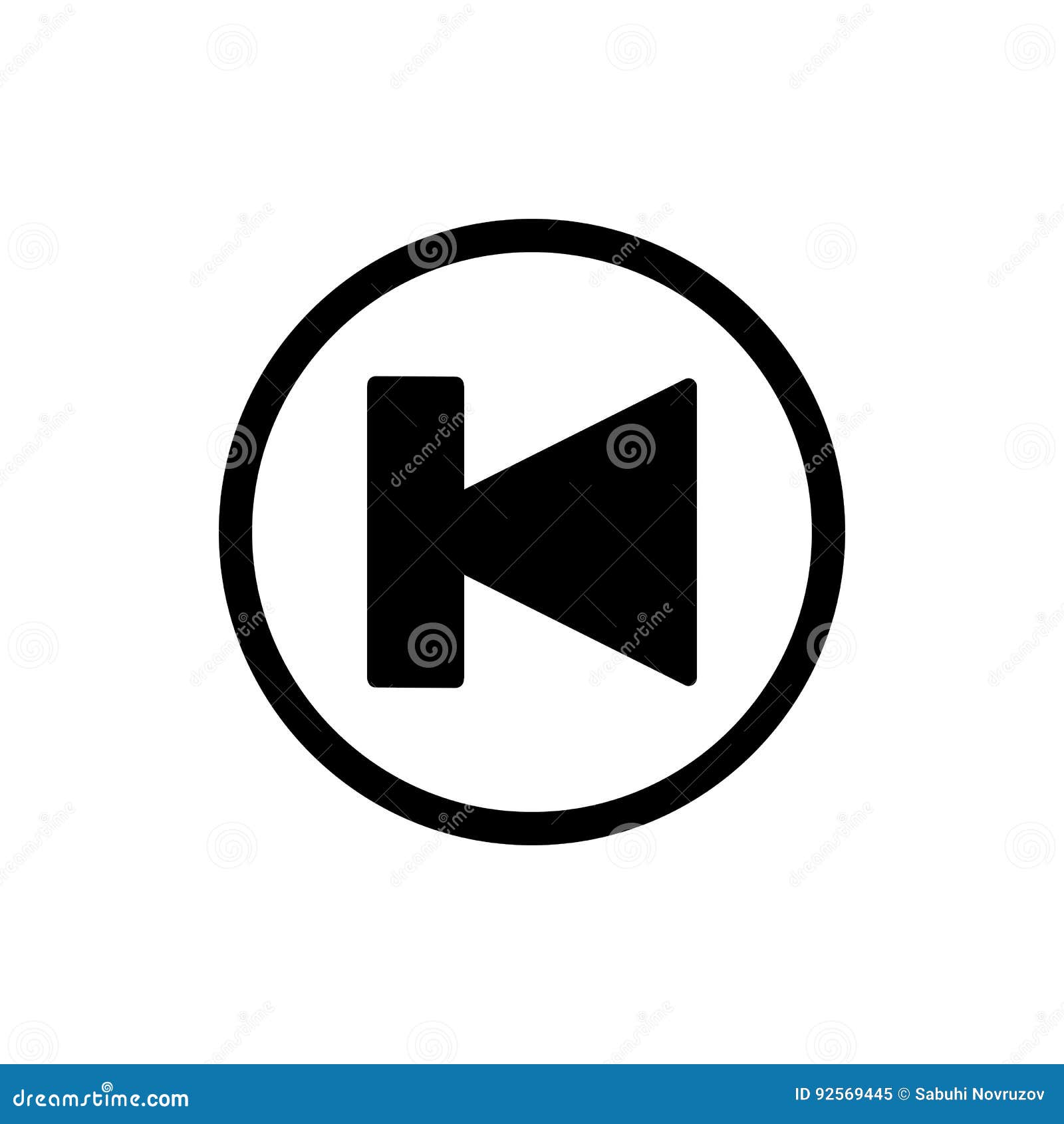 Previous Track Button Icon. Vector Illustration Solid on White Stock ...
