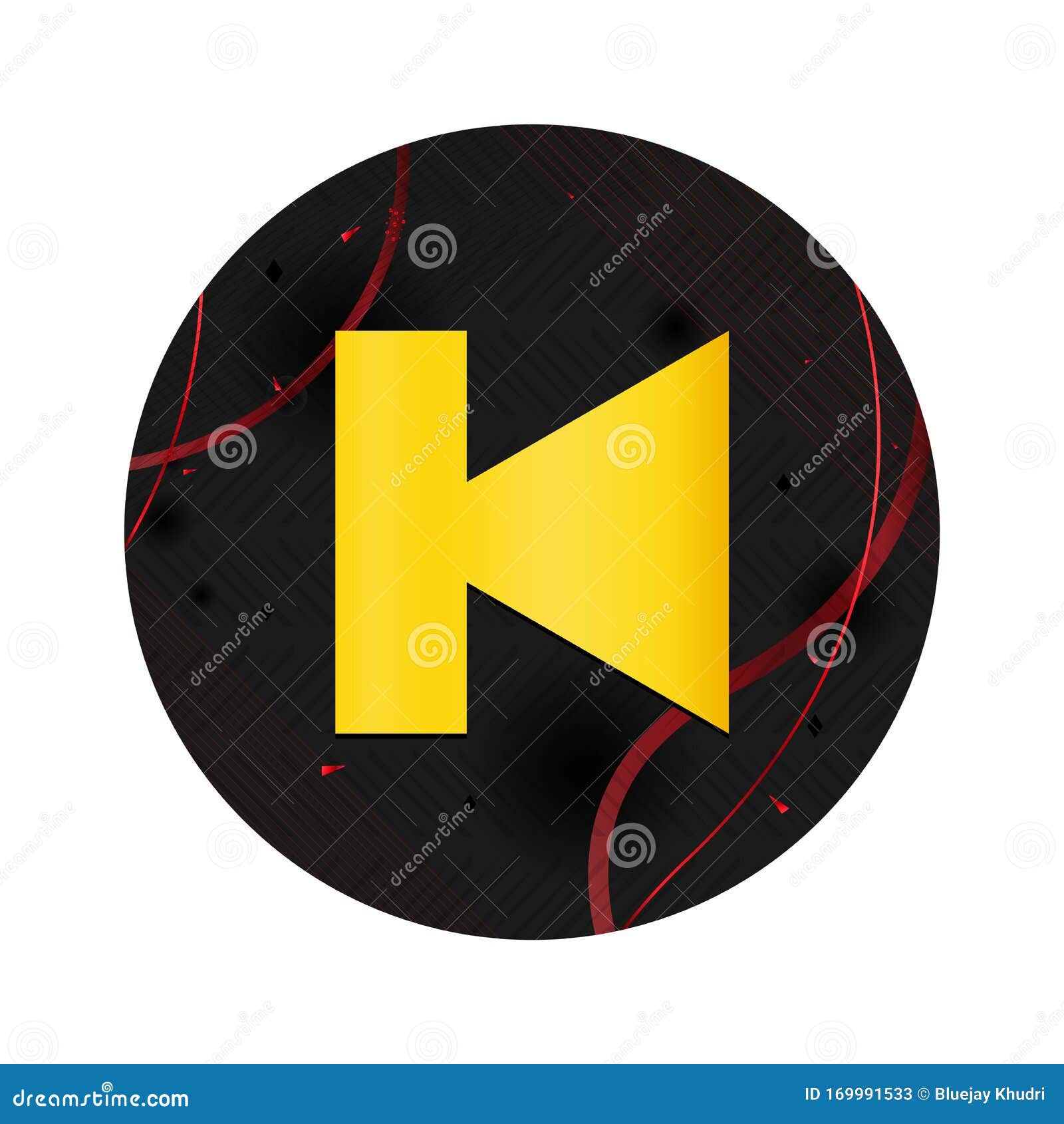 Previous Track Icon Elegant Black Round Button Stock Vector ...