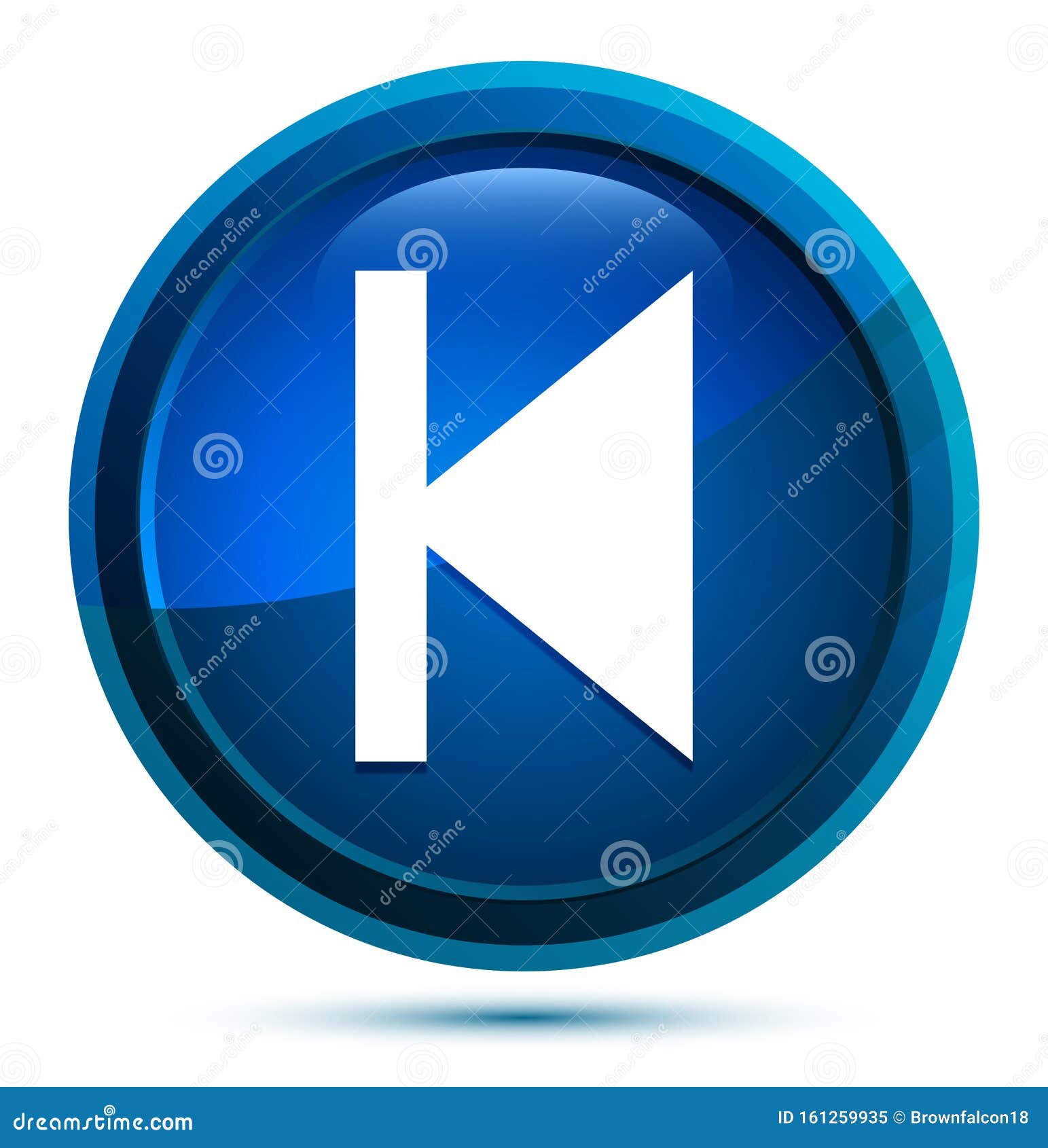 Previous Track Icon Elegant Blue Round Button Illustration Stock Vector ...