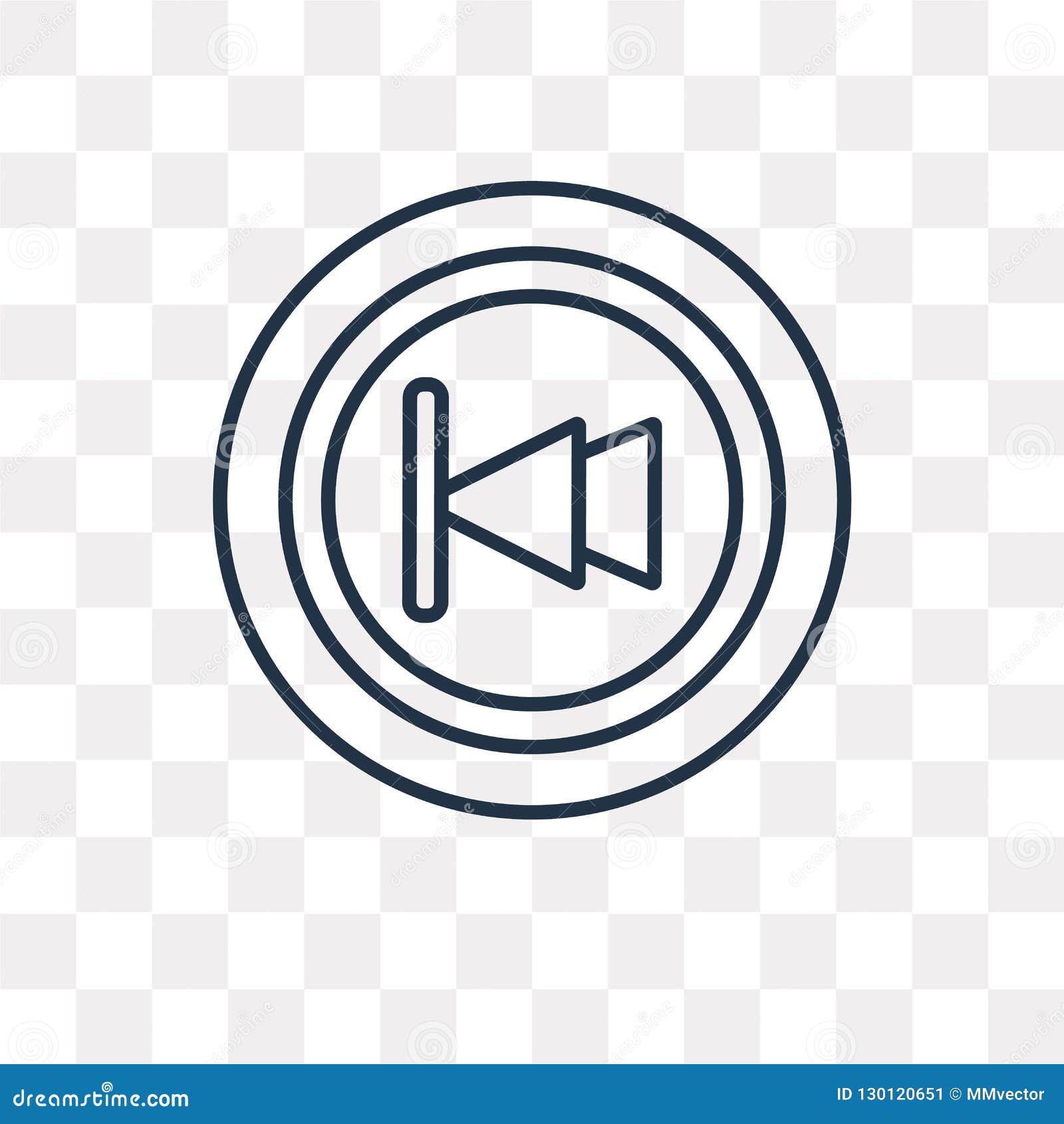 Previous Vector Icon Isolated On Transparent Background, Linear Stock ...