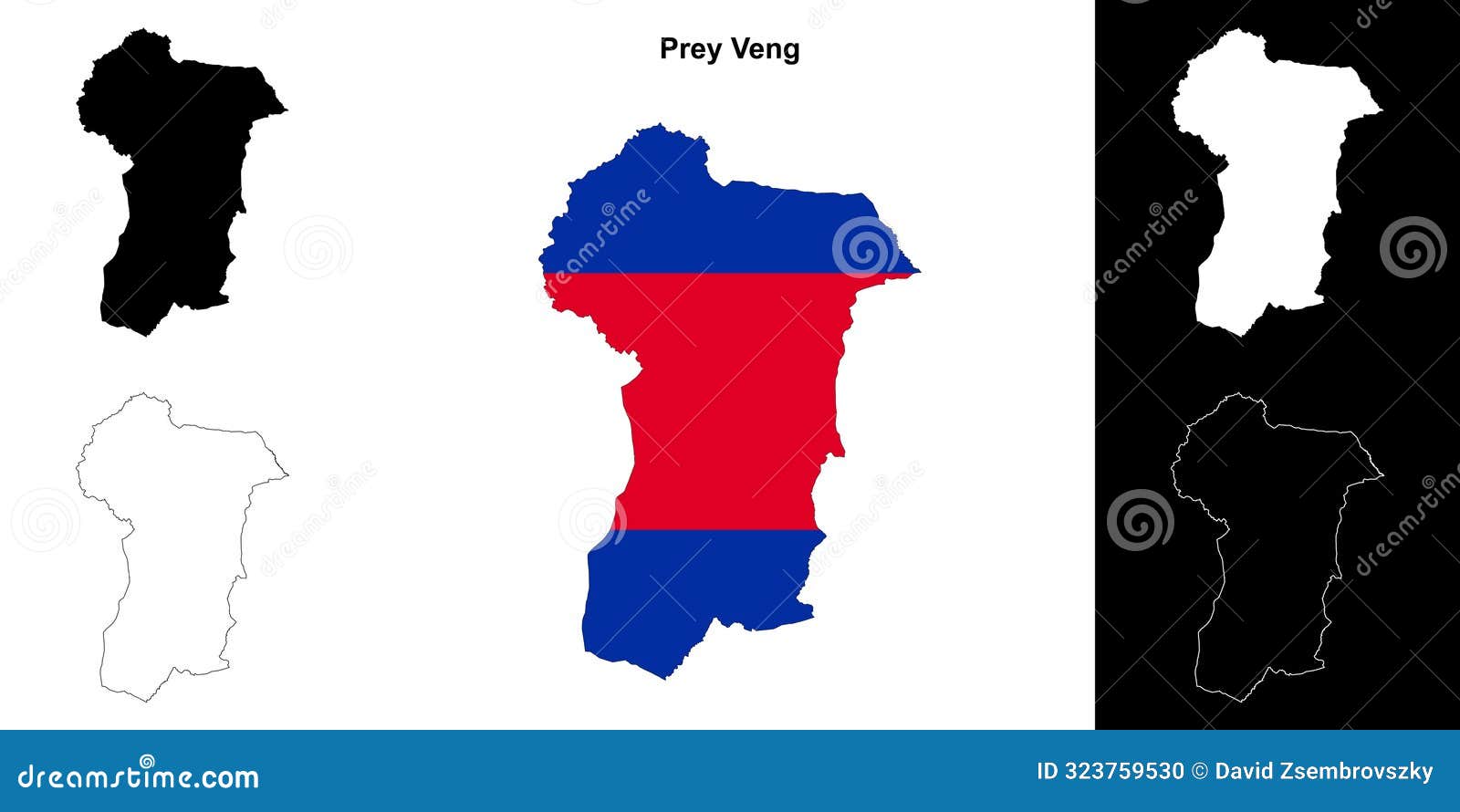 Prey Veng outline map stock illustration. Illustration of boundaries ...