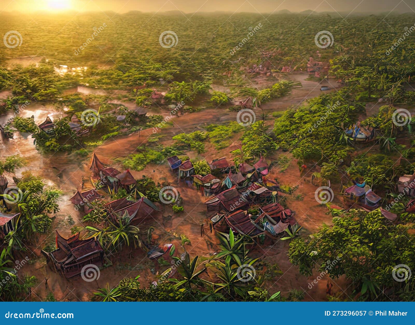 Prey Veng, Prey Veng, Cambodia. Generative AI. Stock Illustration ...