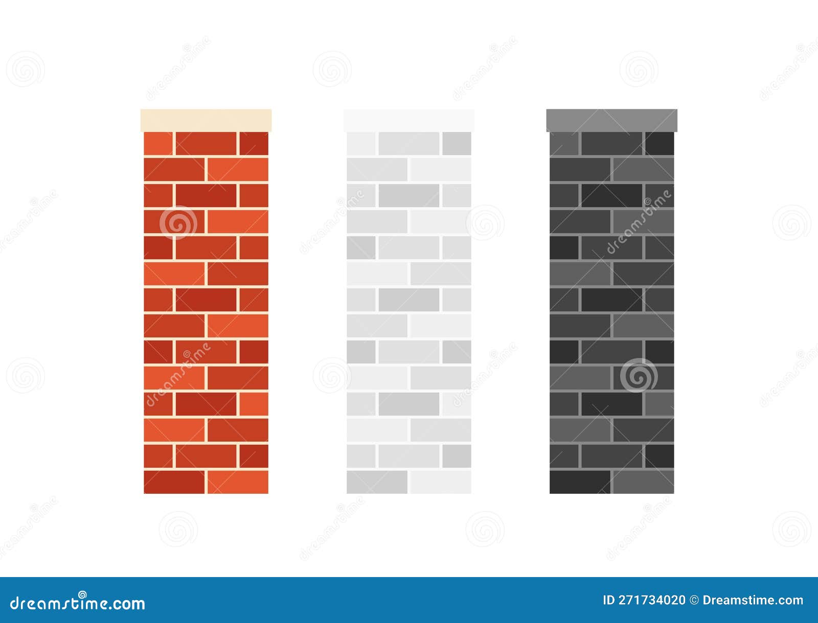 Brick Pillar Vector. Wallpaper. Brick Pillar on White Background Stock ...