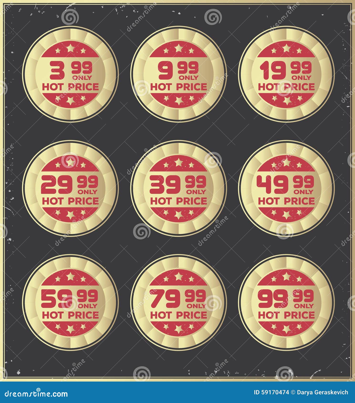 Price badges stock vector. Illustration of vintage, gold - 59170474