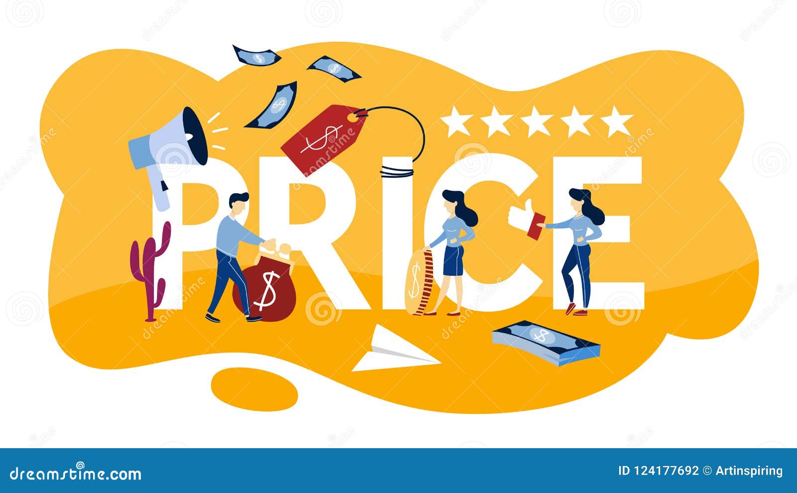 Price Concept Illustration. Cost of the Product Analysis Stock Vector ...