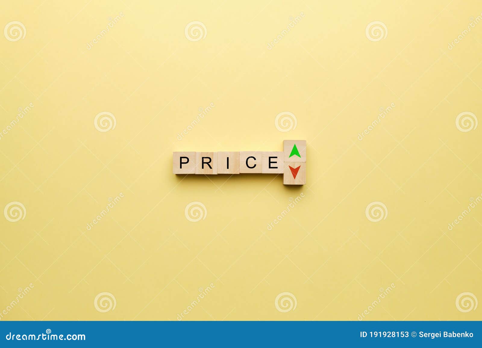 Price Concept with Up and Down Arrows on Yellow Background Stock Image ...