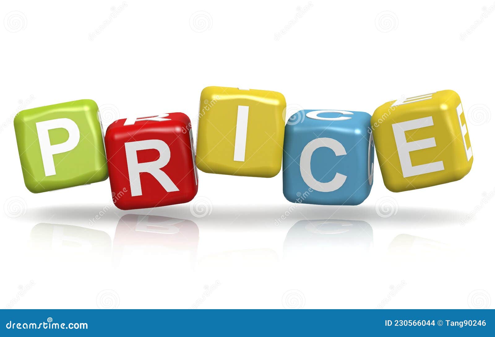 Price Cube Word with White Background Stock Illustration - Illustration ...