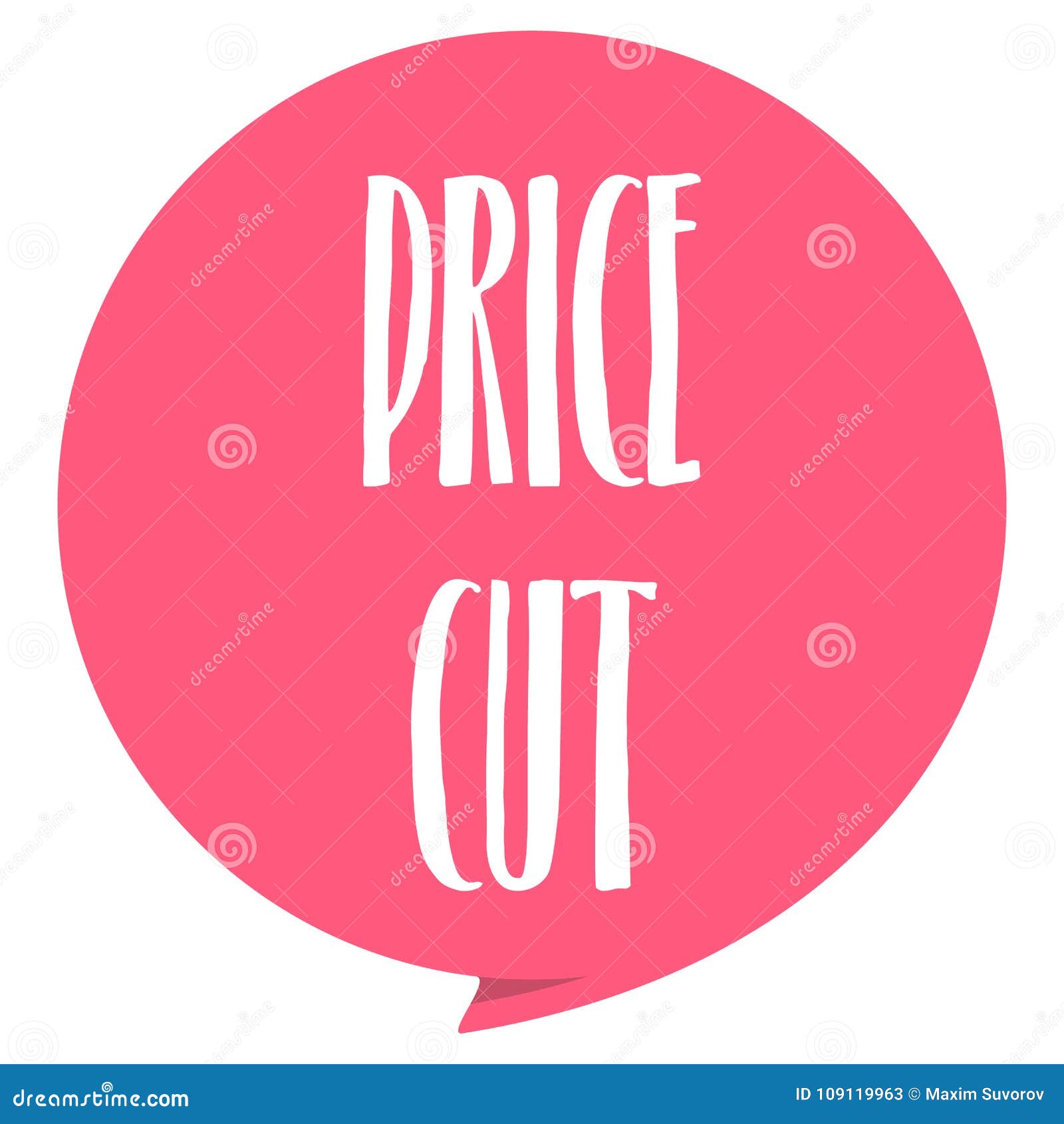 Price Cut Tag. Red Color, Isolated on White Stock Vector - Illustration ...