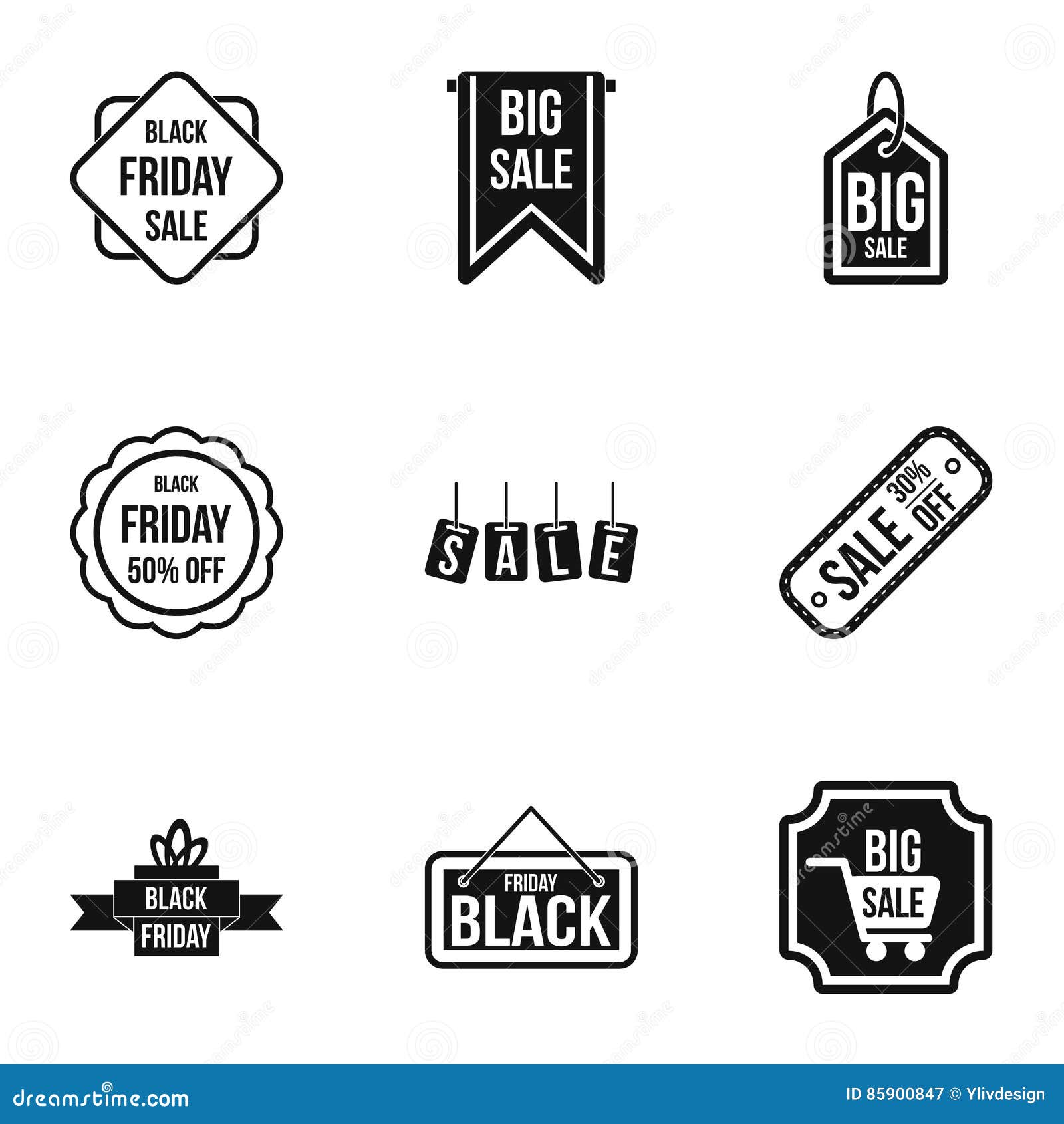 Price Down Icons Set, Simple Style Stock Vector - Illustration of ...