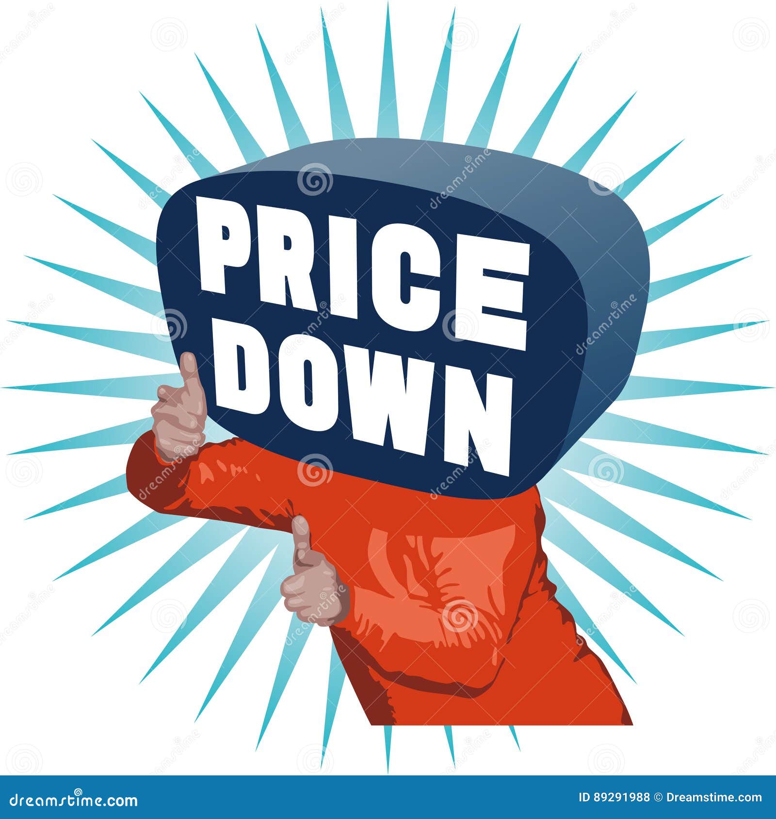 Price Down Man stock vector. Illustration of male, price - 89291988