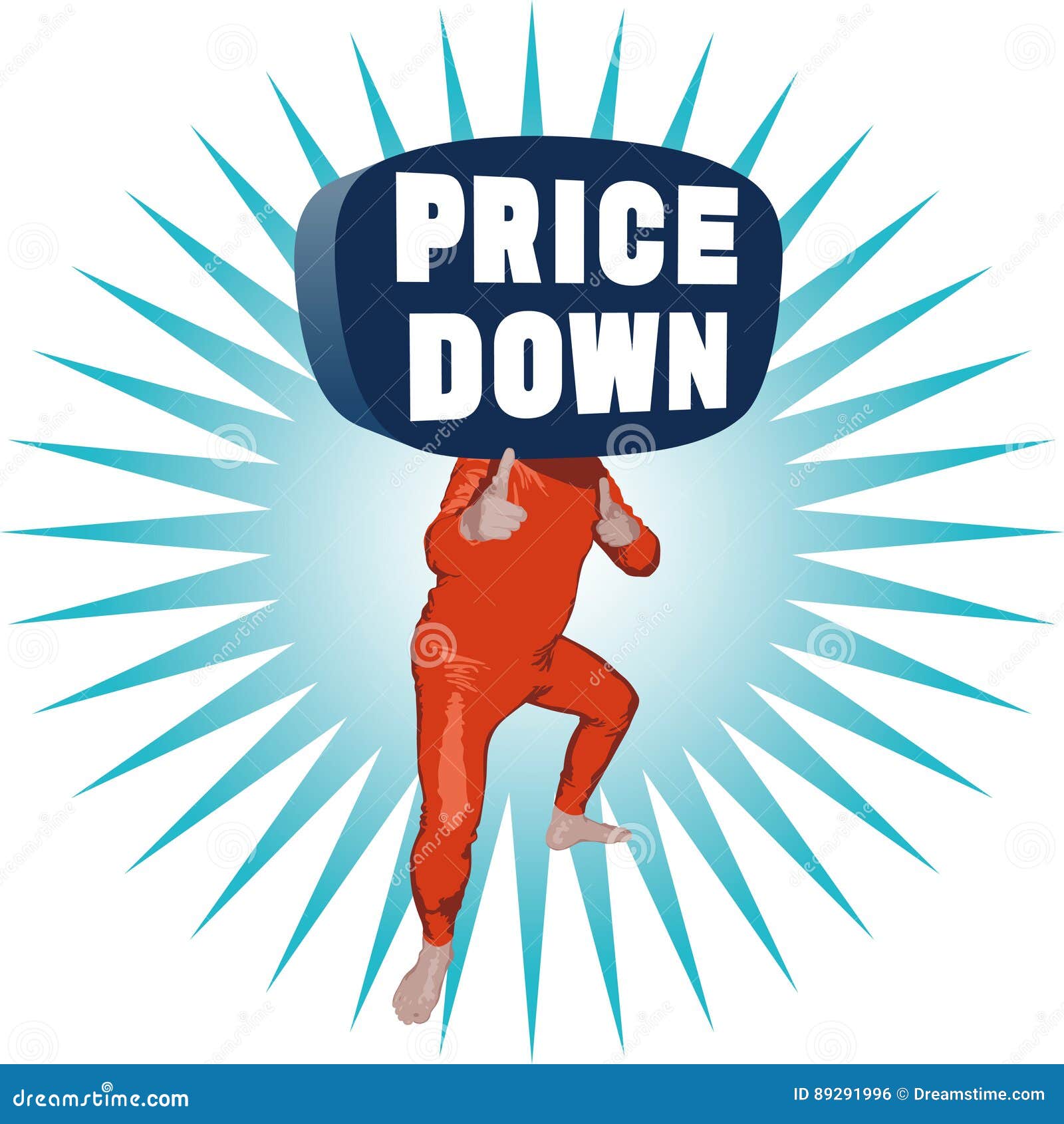Price Down Man stock illustration. Illustration of offer - 89291996