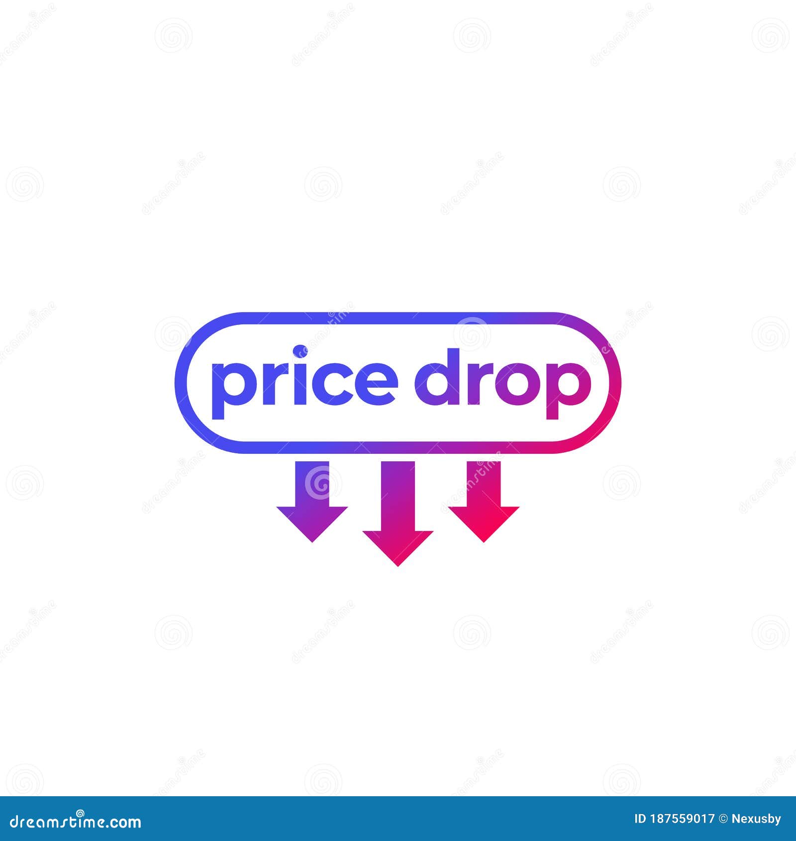 Price Drop, Banner with Gradient Stock Illustration - Illustration of ...