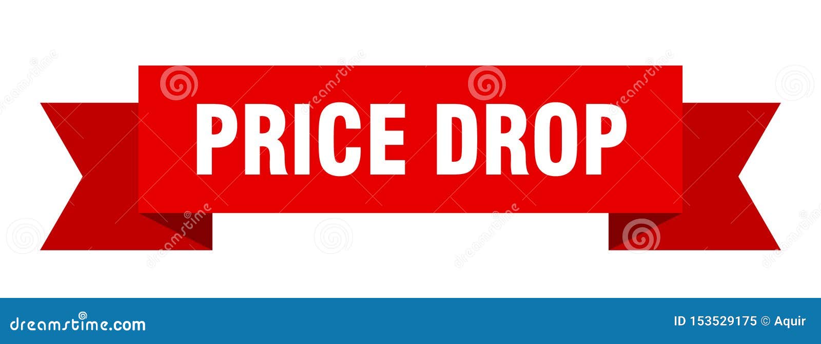 Price drop ribbon. stock vector. Illustration of drop - 153529175