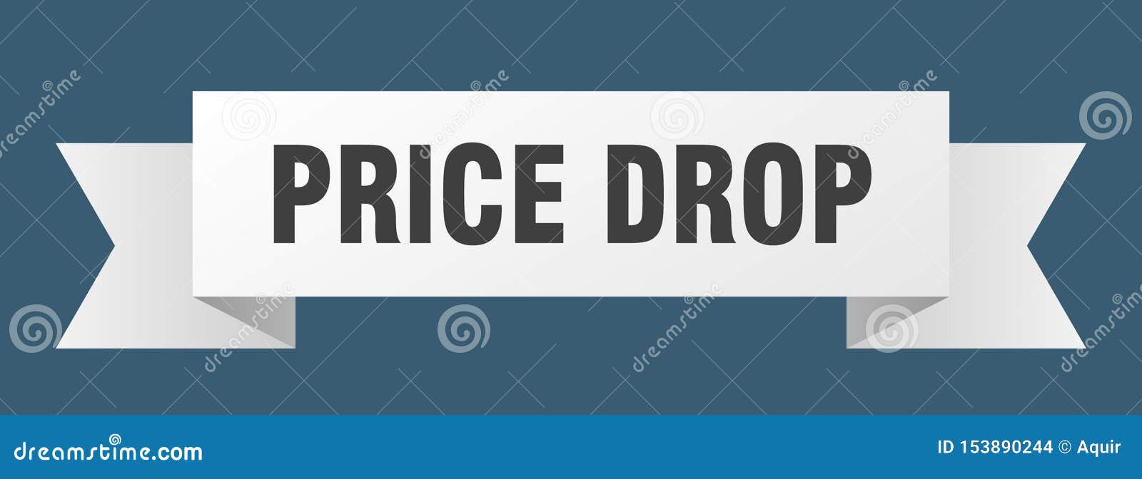 Price drop ribbon. stock vector. Illustration of element - 153890244
