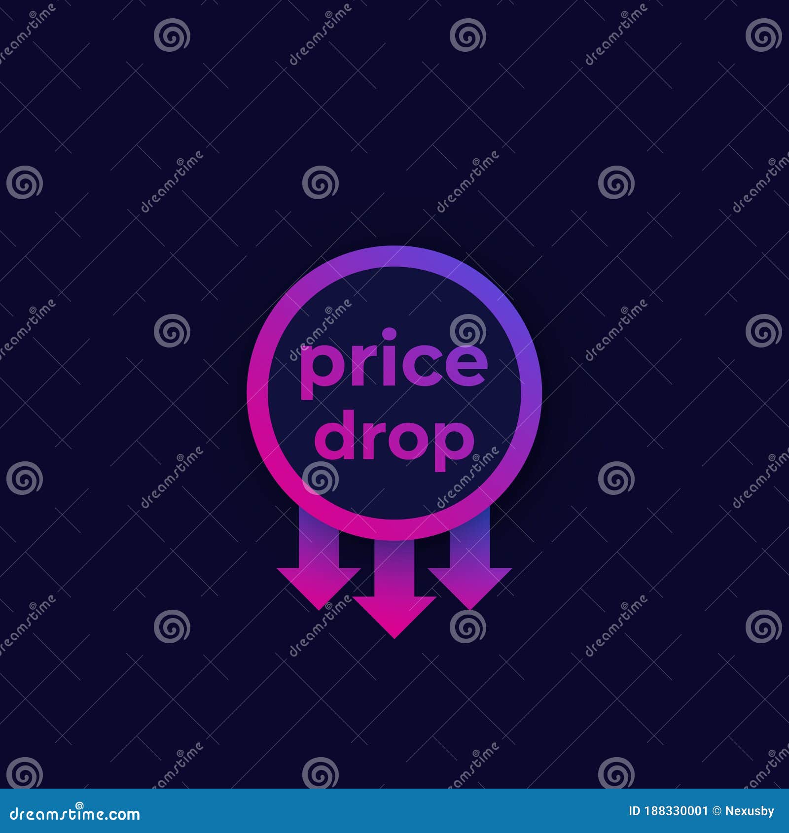 Price Drop, Vector Badge on Dark Stock Vector - Illustration of design ...