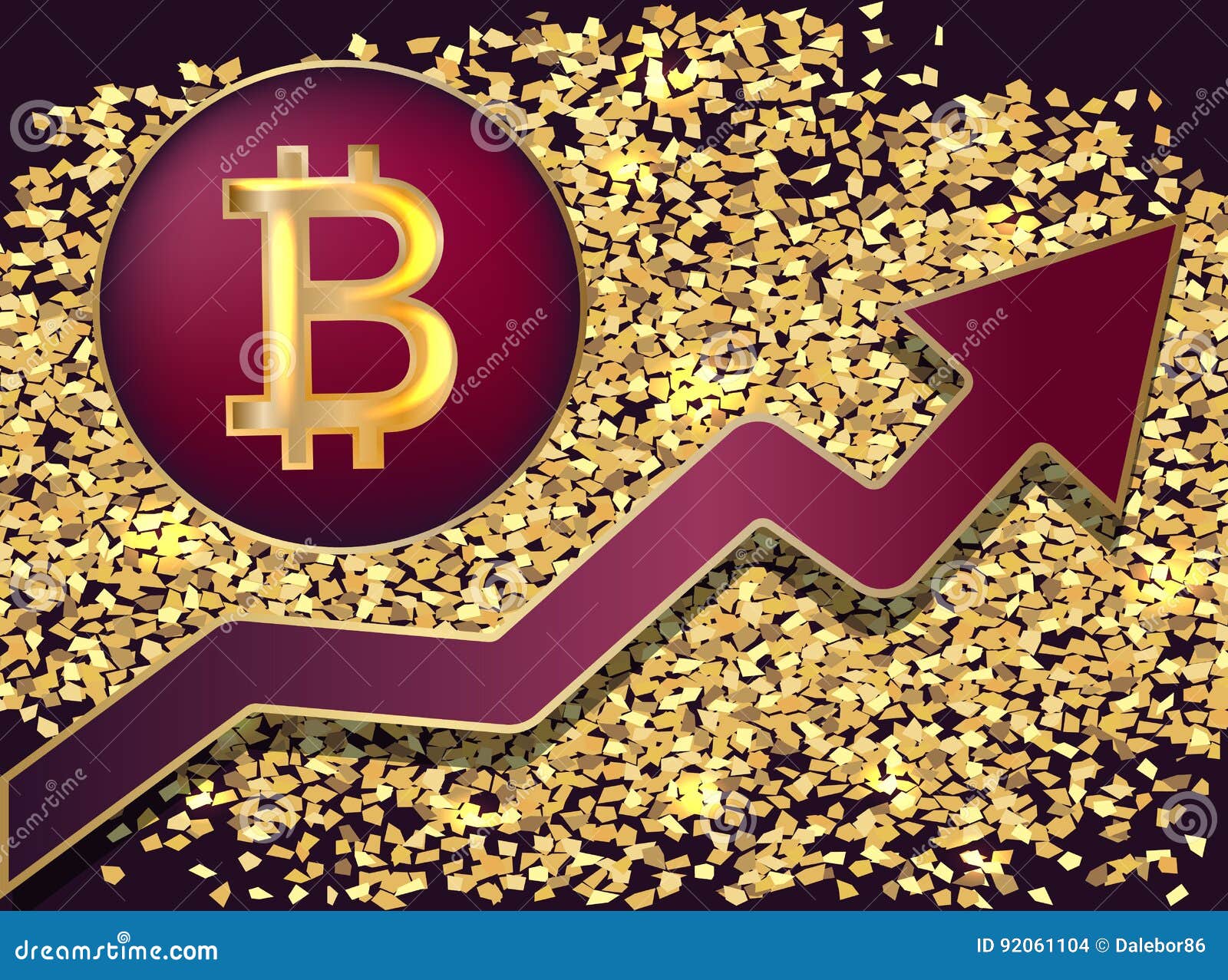 Price increase bitcoin. stock vector. Illustration of trading - 92061104