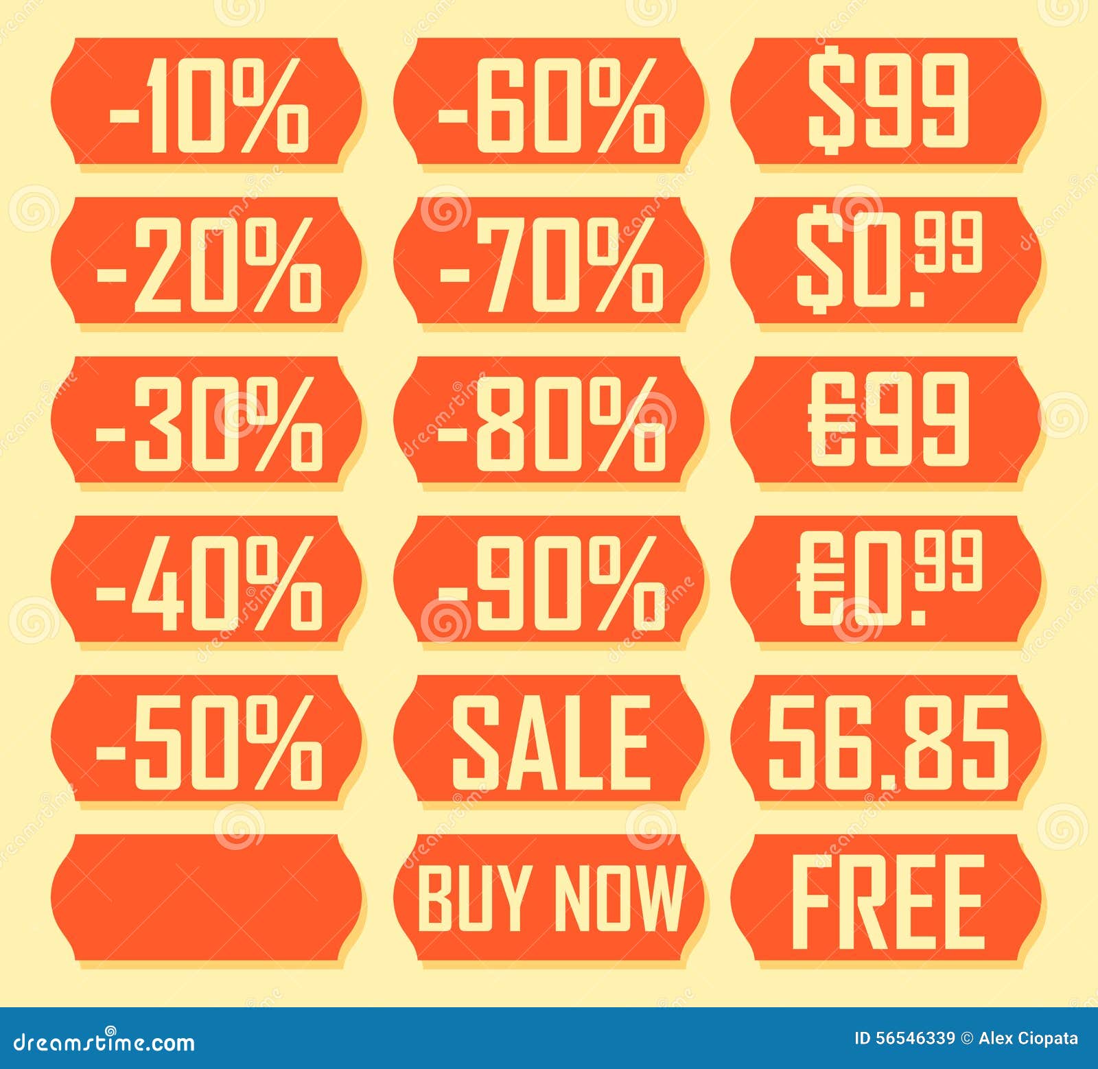 Price labels stock vector. Illustration of offer, commerce - 56546339
