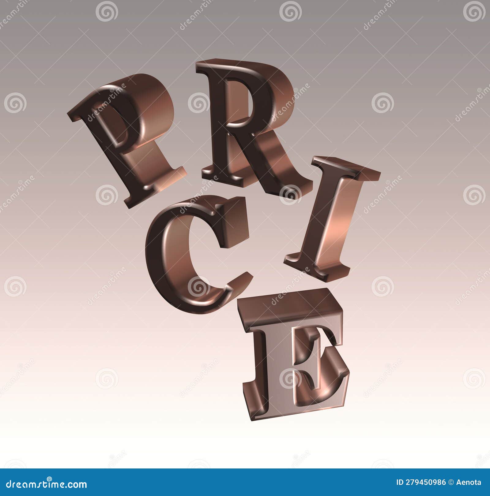 Price Lettering - 3D Illustration Stock Illustration - Illustration of ...