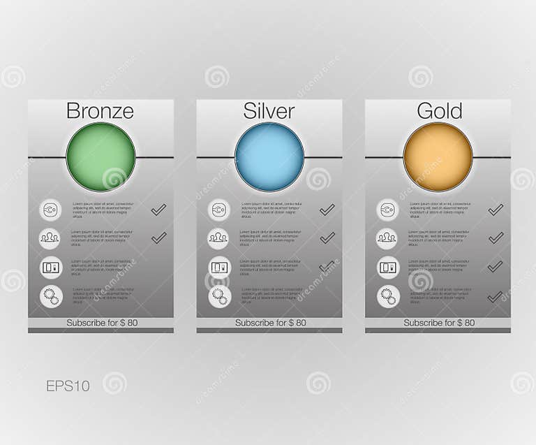 Price List. Three Tariffs Banners. Web Pricing Table. Vector Design for ...