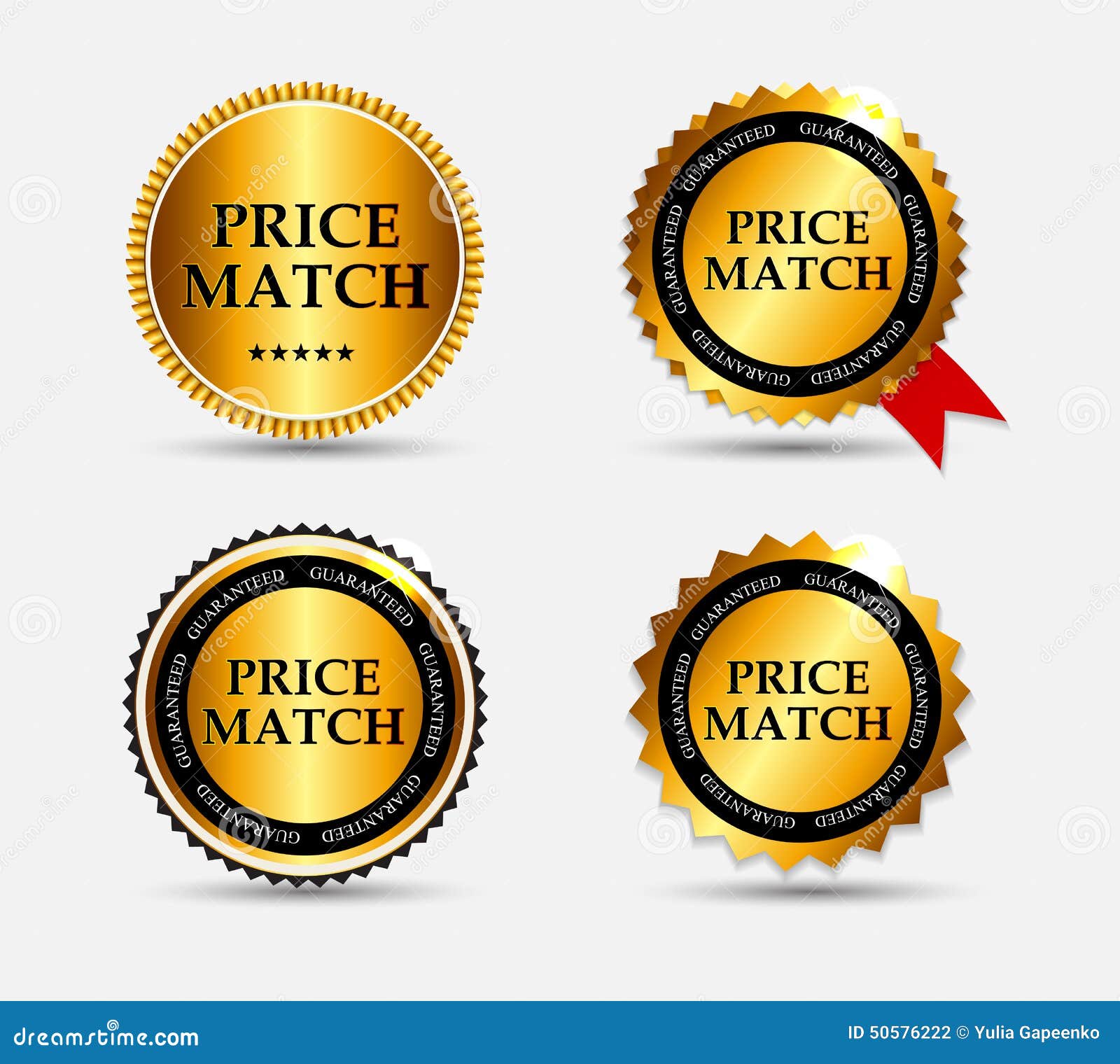 Price Match Label Set Vector Illustration Stock Vector - Illustration ...