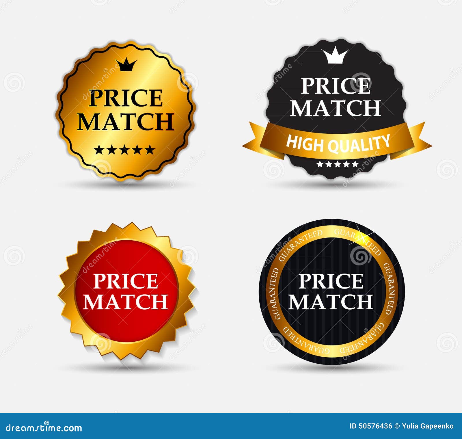 Price Match Label Set Vector Illustration Stock Vector - Illustration ...