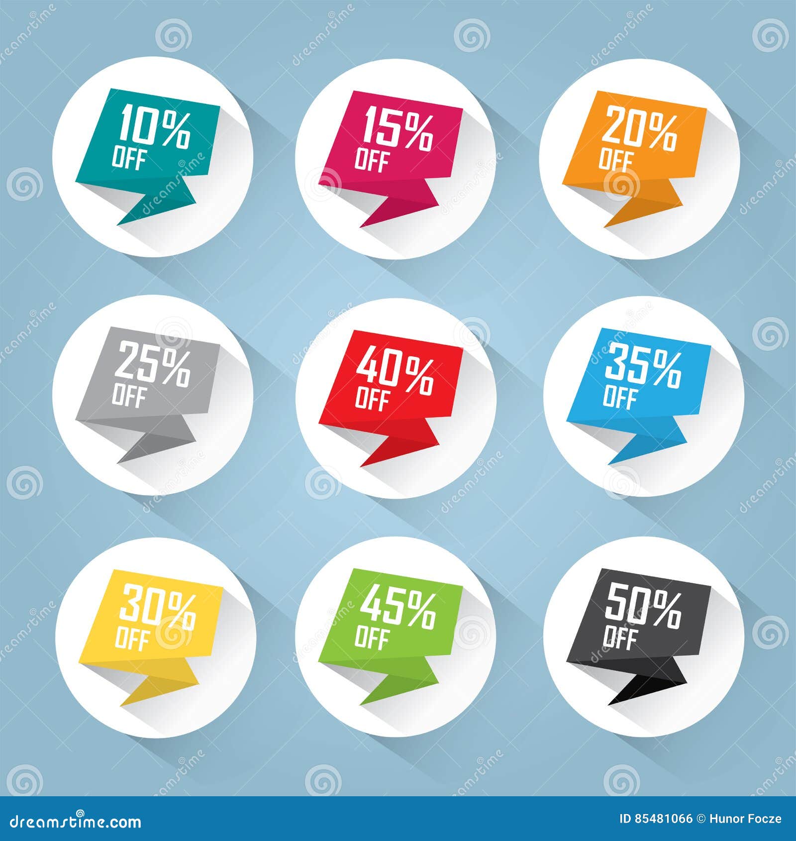 Price Off Tag Set with Origami Bubbles Stock Vector - Illustration of ...