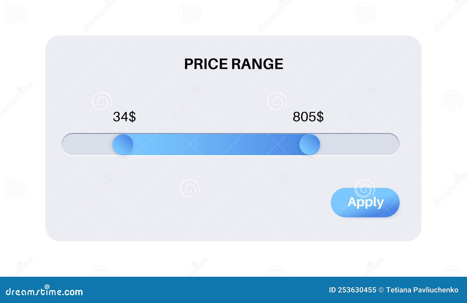 Price range filter stock vector. Illustration of increase - 253630455