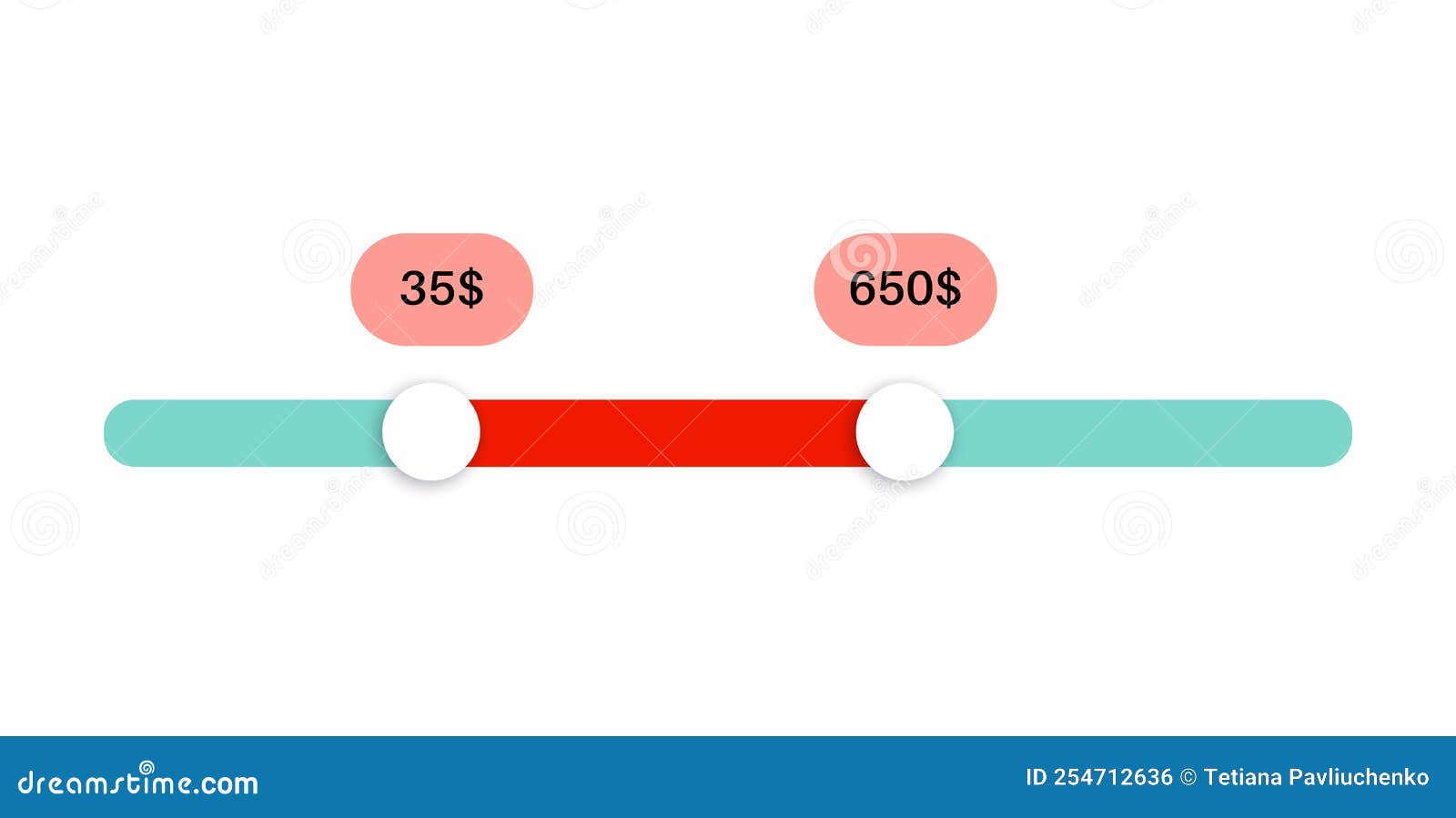 Price range filter stock vector. Illustration of graphic - 254712636