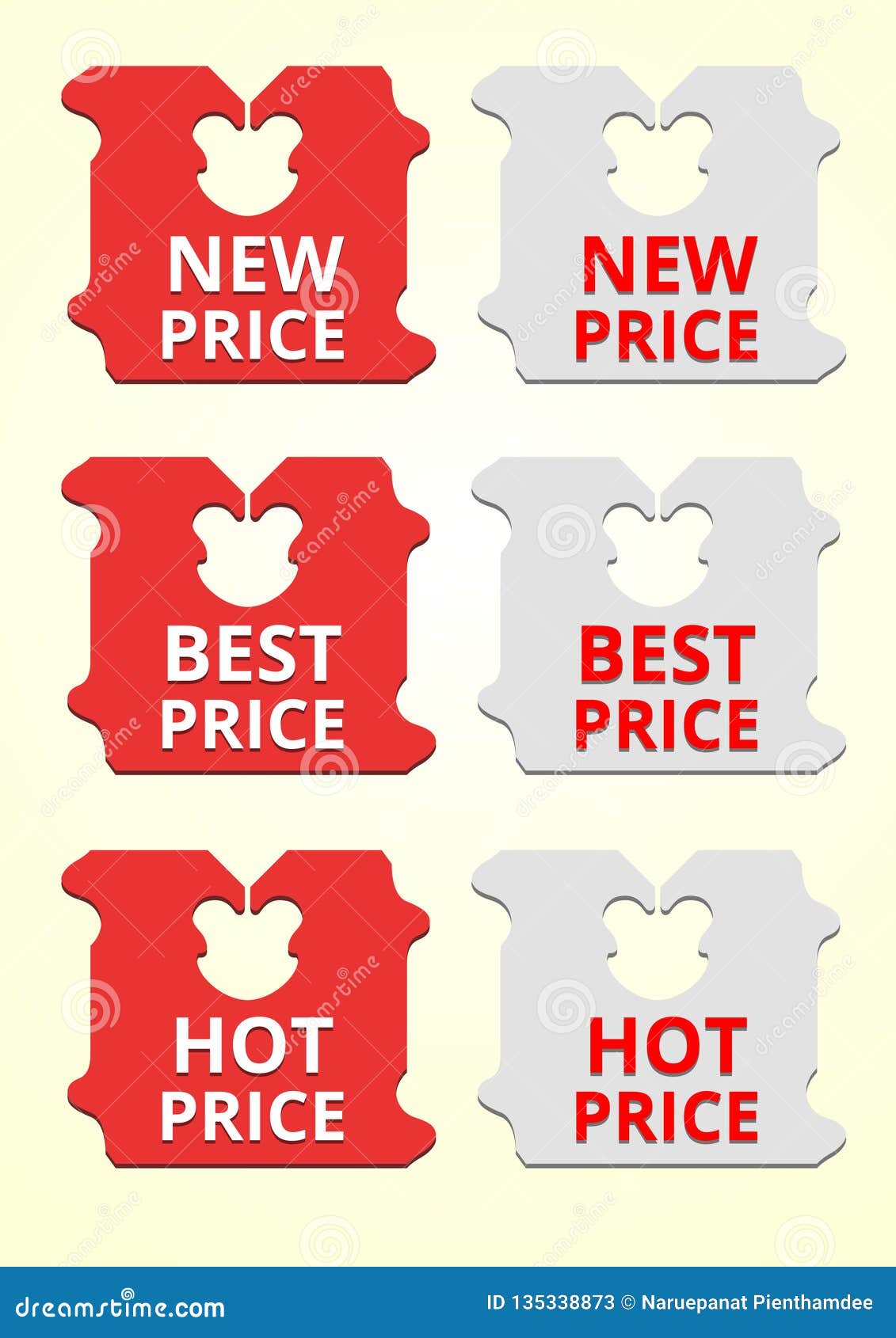 Price Tag Bread Clip Color Red and White. Stock Vector - Illustration ...