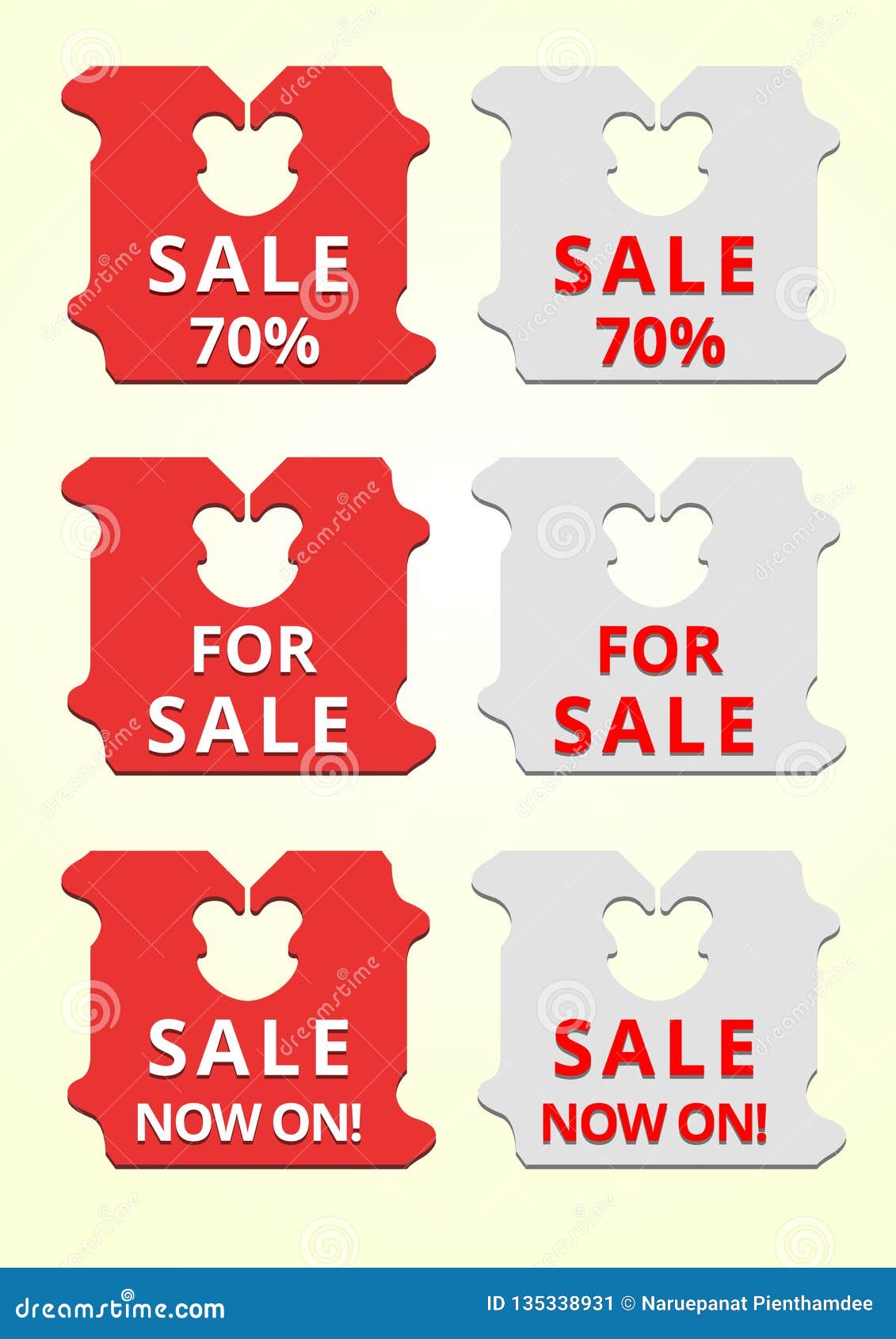 Price Tag Bread Clip Color Red and White. Stock Vector - Illustration ...