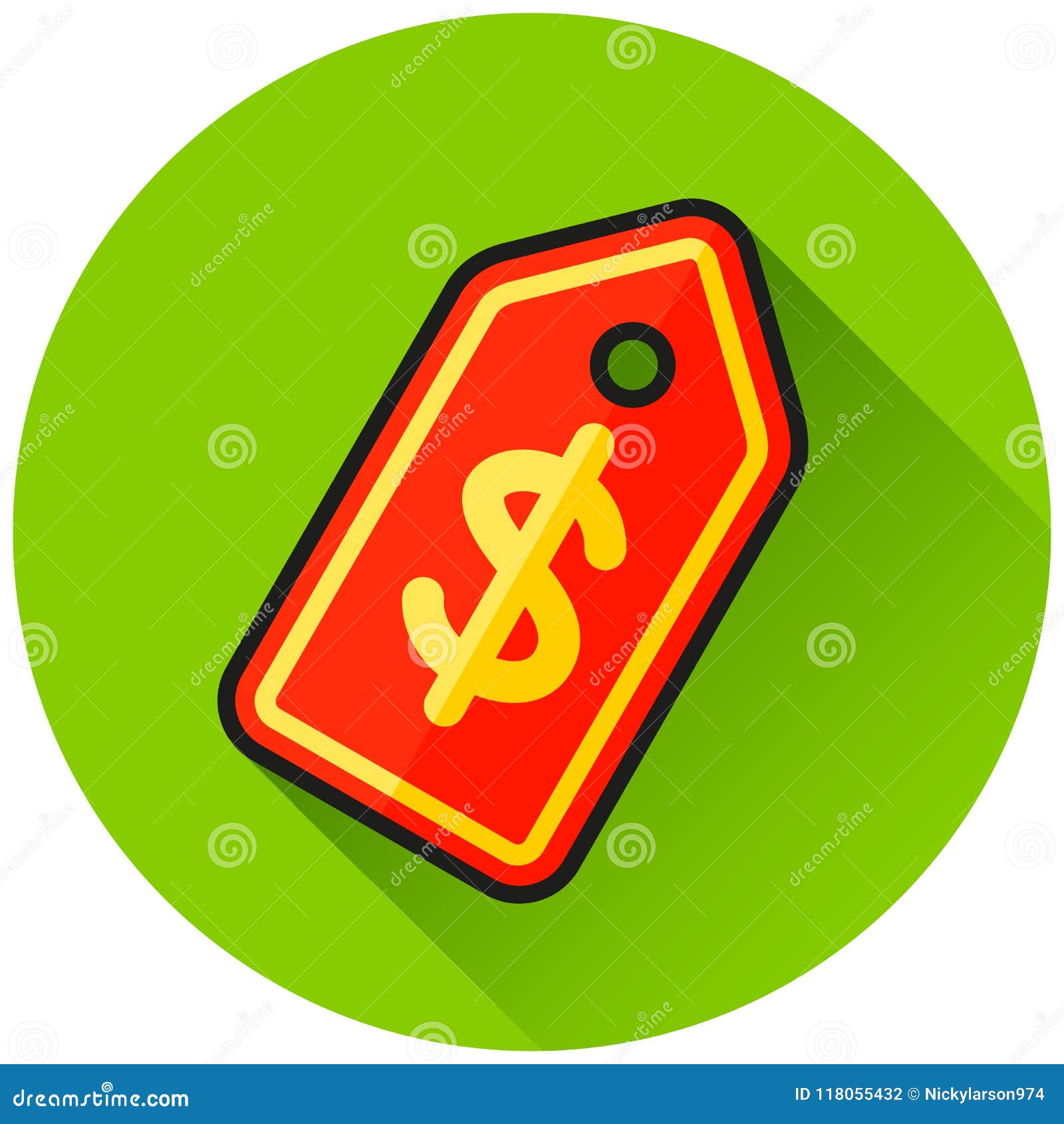 Price Tag Circle Green Icon Stock Vector - Illustration of business ...