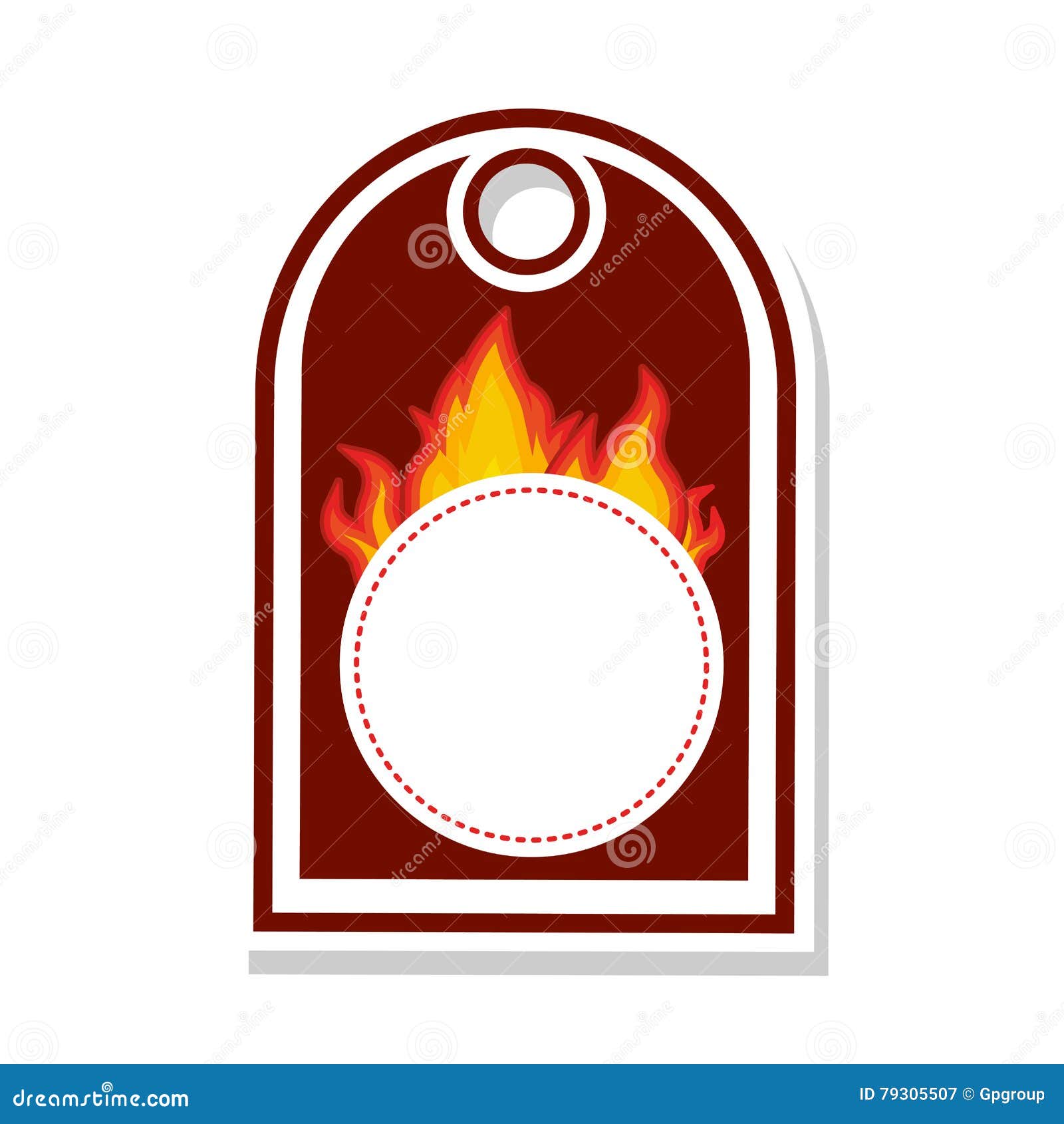 Price tag with fire flames stock vector. Illustration of danger - 79305507