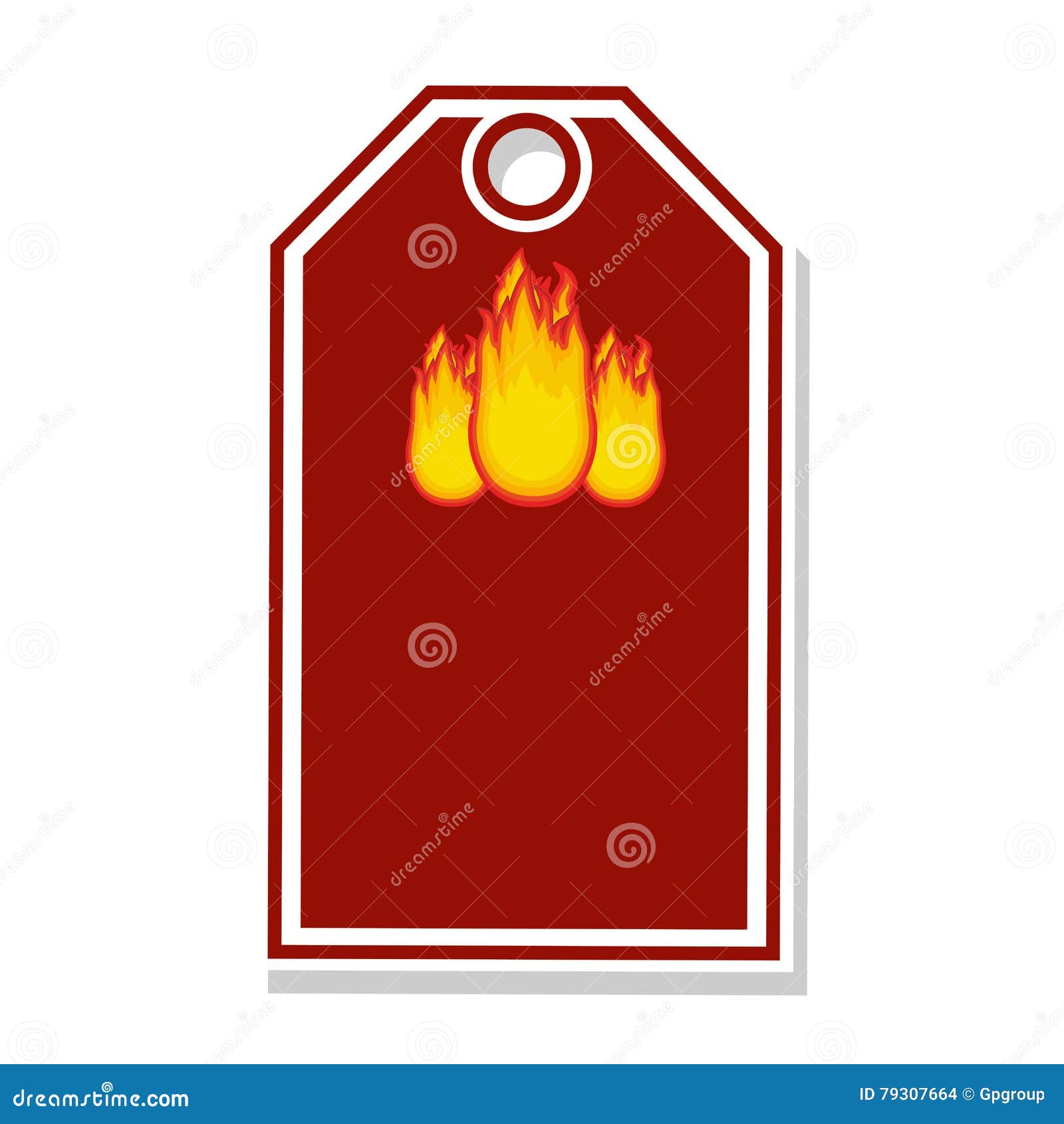 Price tag with fire flames stock vector. Illustration of fireball ...