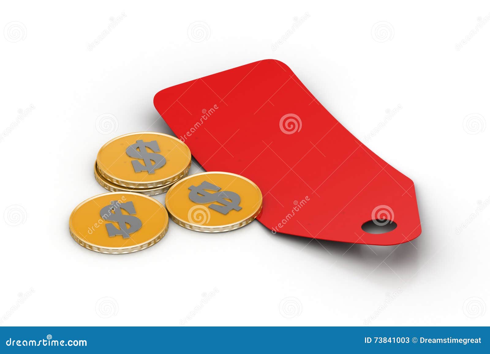 Price tag with gold coin stock illustration. Illustration of background ...
