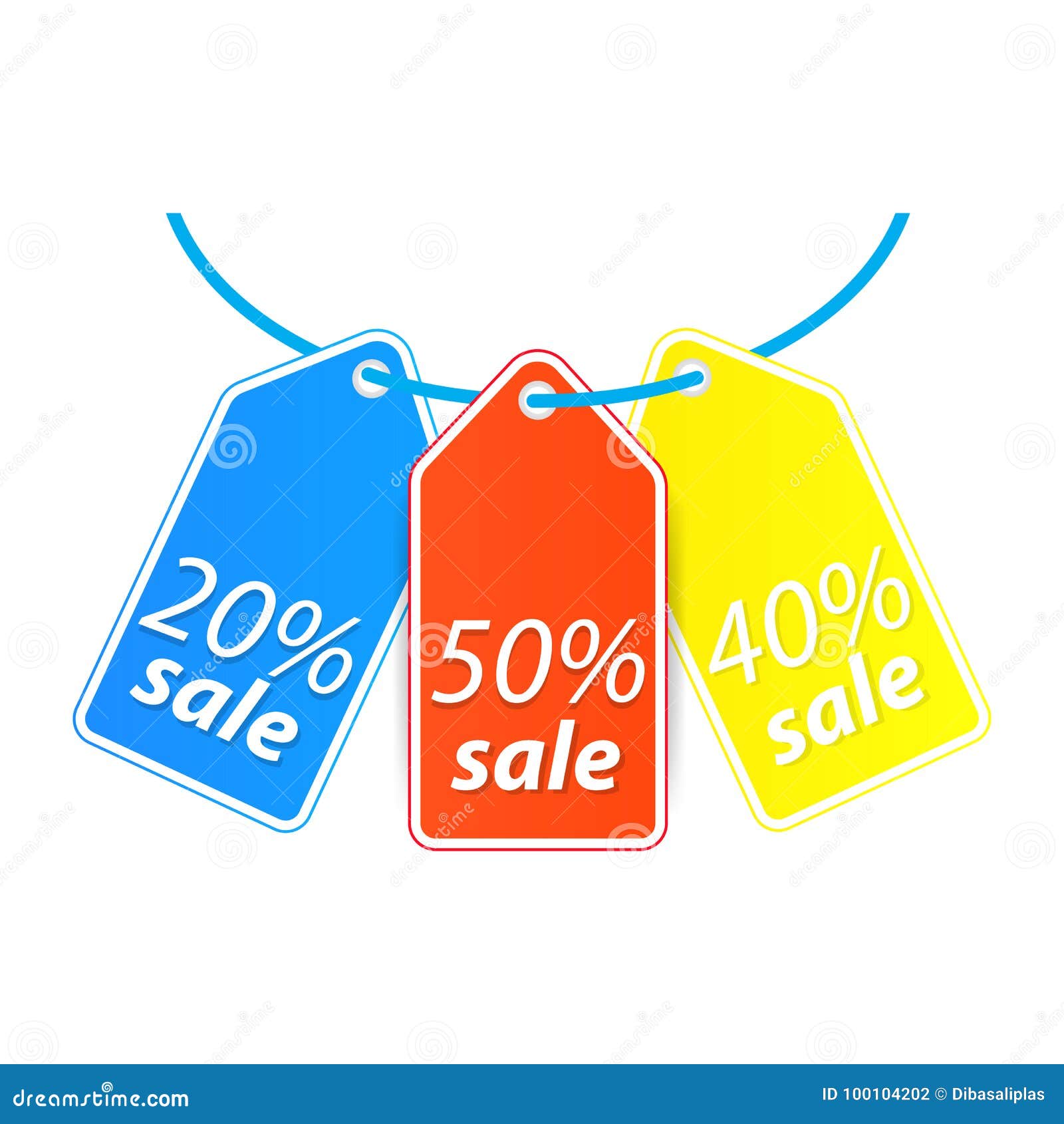 Price Tag Hang on the Thread. Stock Vector - Illustration of shiny ...