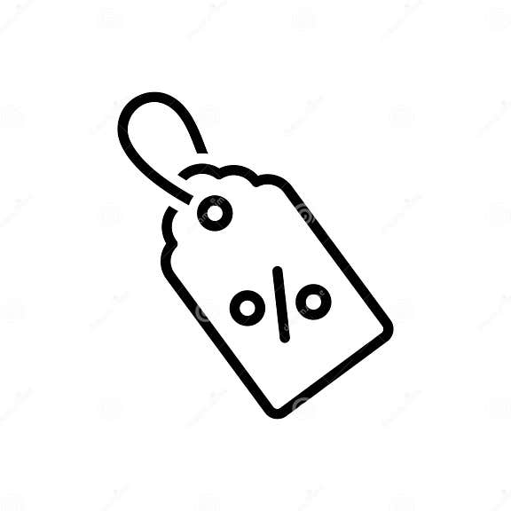 Black Line Icon for Price Tag, Price and Label Stock Vector ...