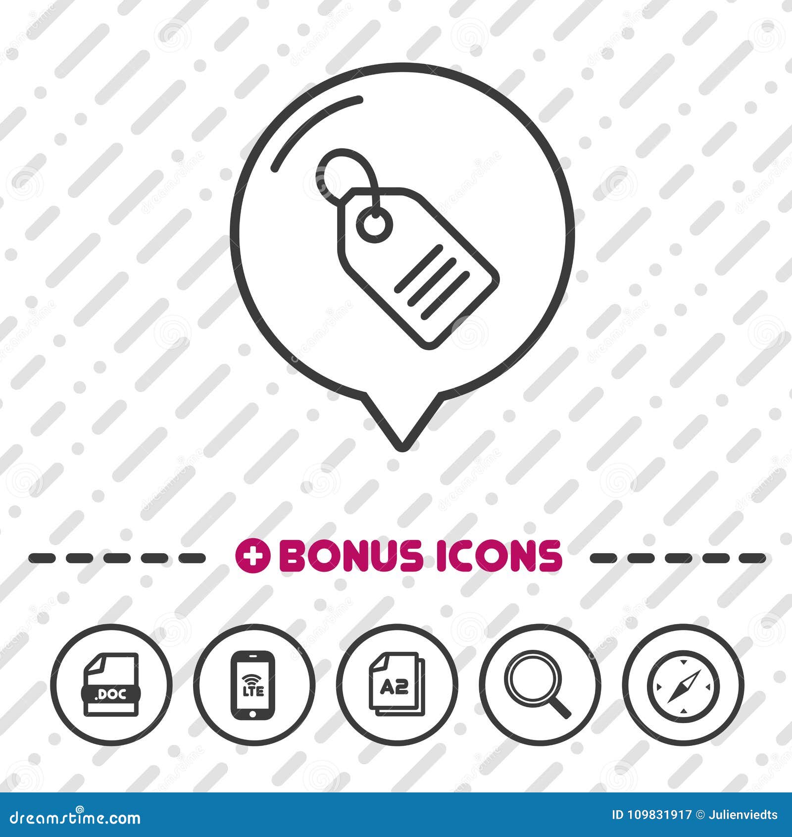 Price Tag Icon. Offer Symbol Stock Vector - Illustration of line ...