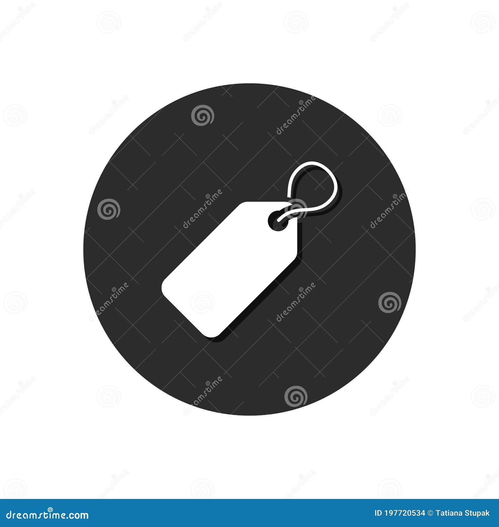 Price Tag Icon in Round, Vector Isolated Flat Illustration Stock Vector ...