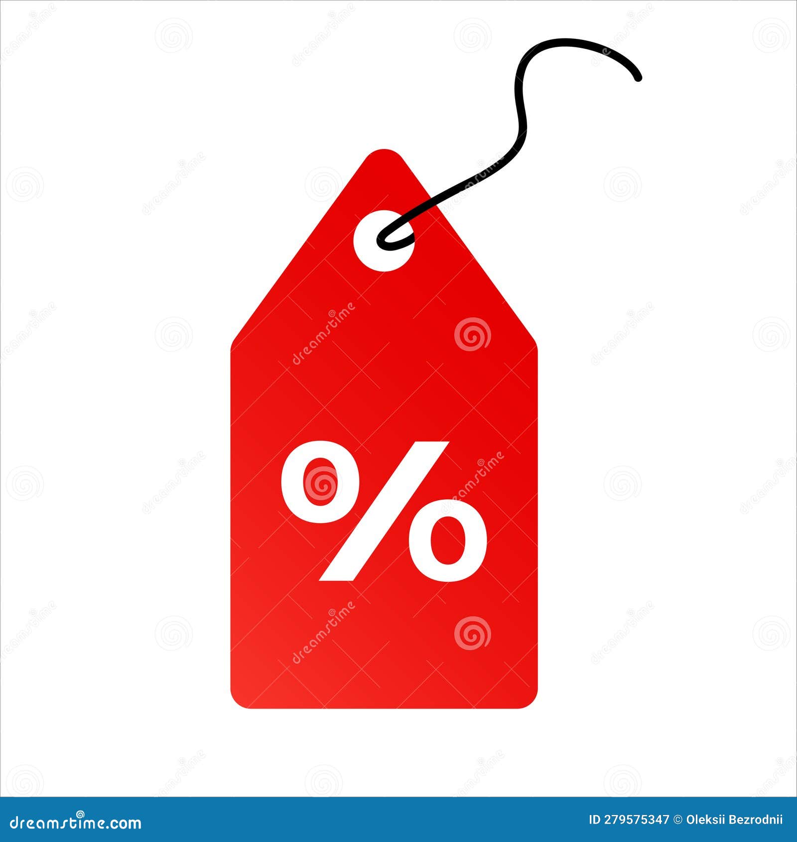 Price Tag Percent Discount Icon Red Stock Vector - Illustration of ...