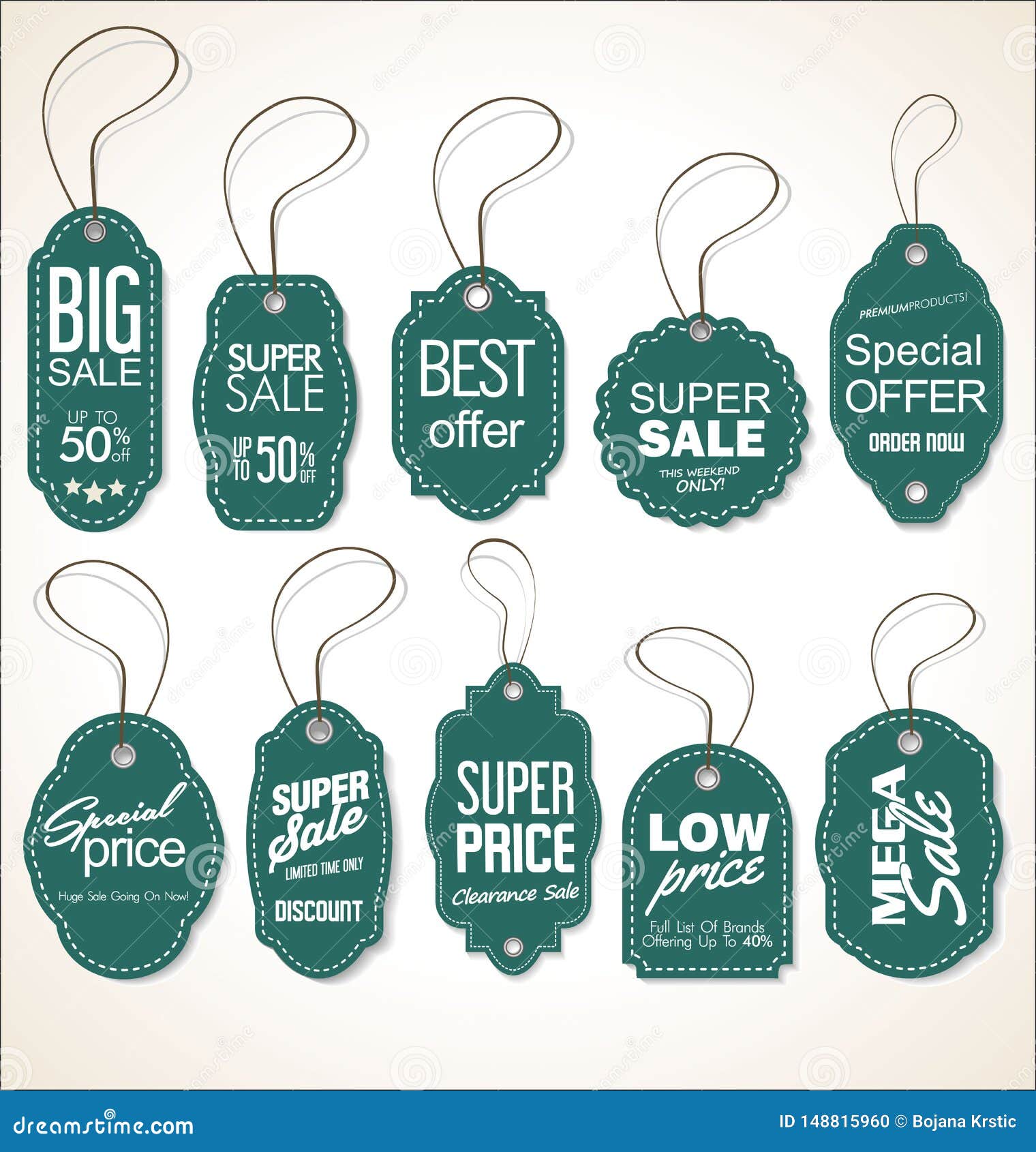 Price Tag Retro Vintage Collection Vector Illustration Stock ...